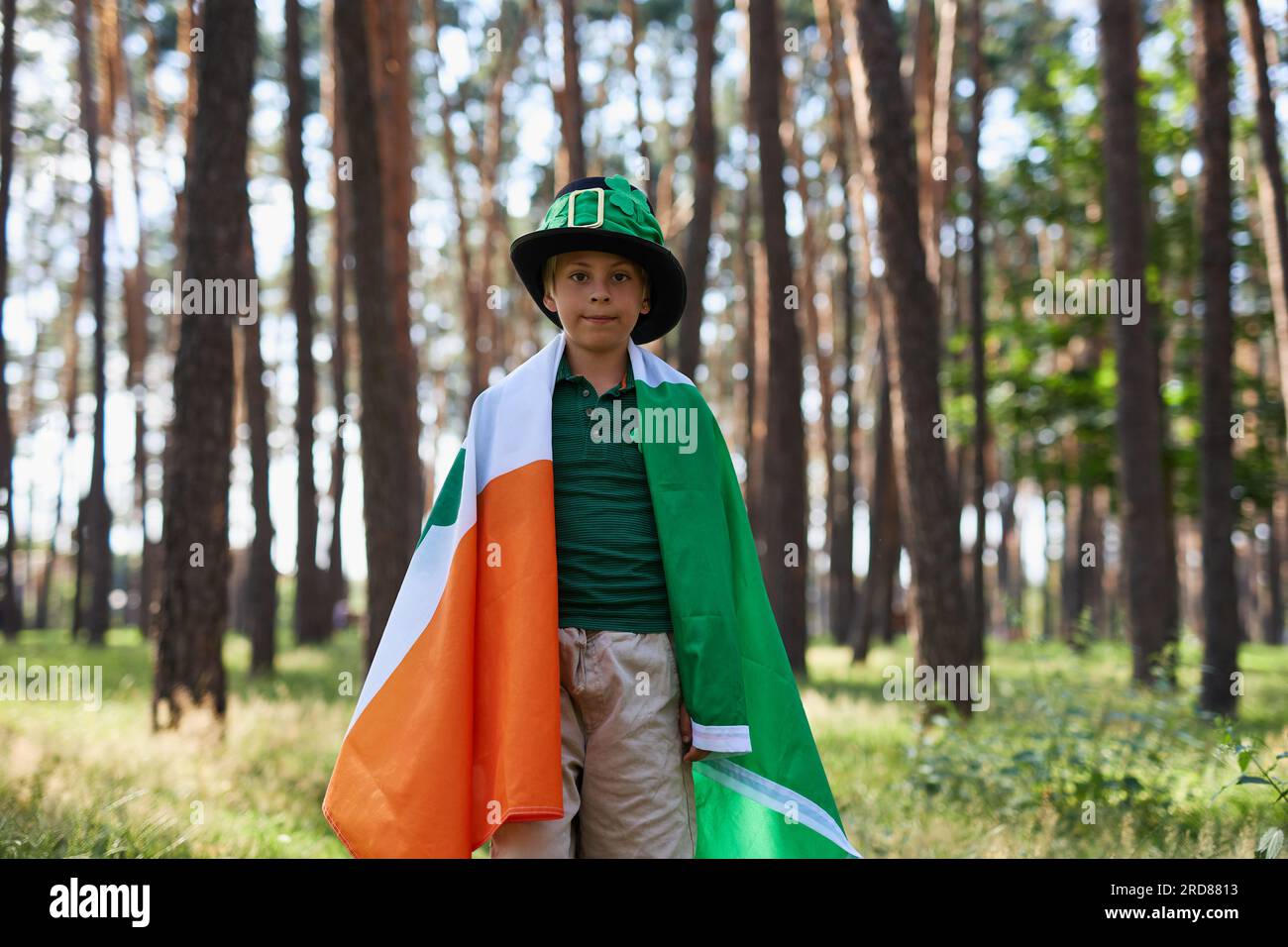 Little boy celebrating St Patrick's Day. Cute white kid dressed in a ...