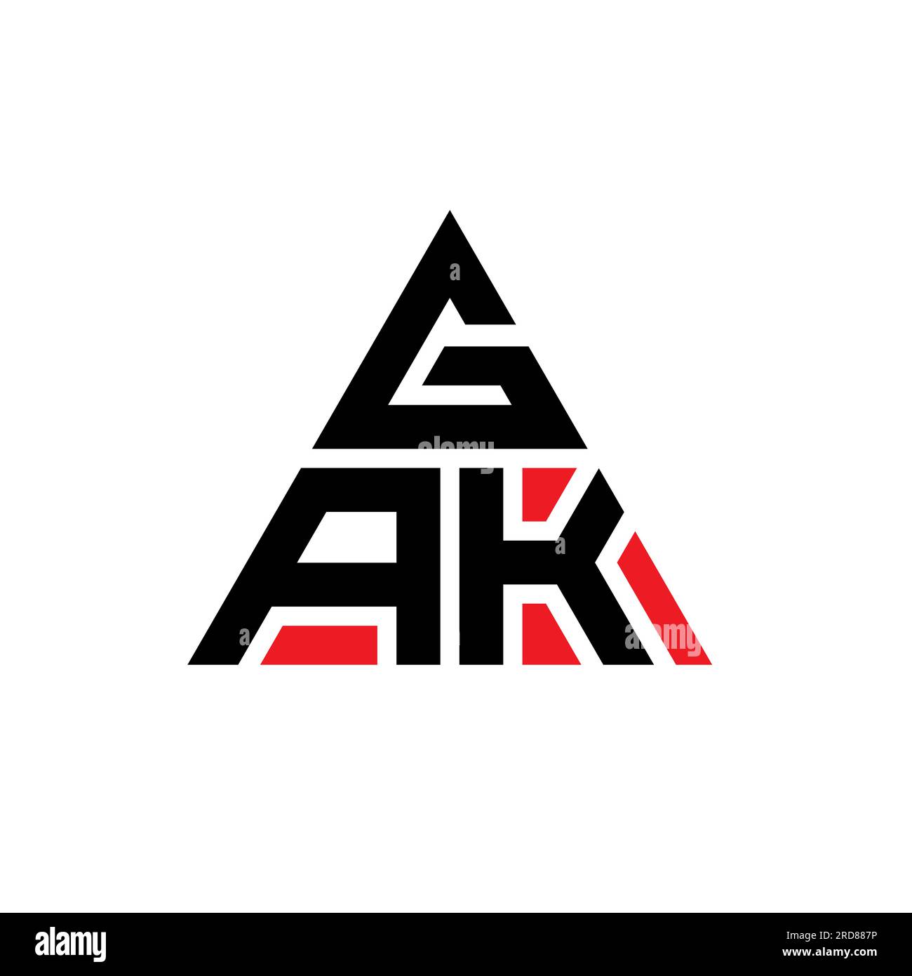 GAK triangle letter logo design with triangle shape. GAK triangle logo ...