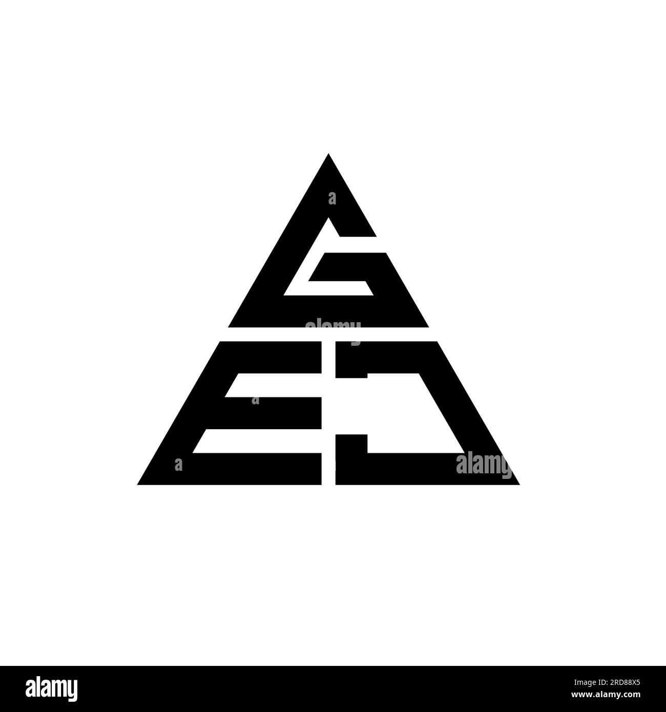 GEJ triangle letter logo design with triangle shape. GEJ triangle logo ...