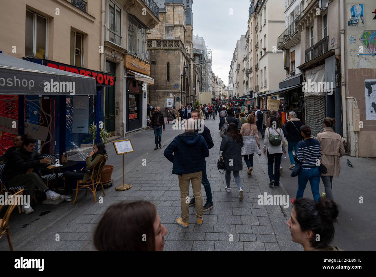 Paris, Île-de-France, France - October 1, 2022: Lots of Tourists Walk ...