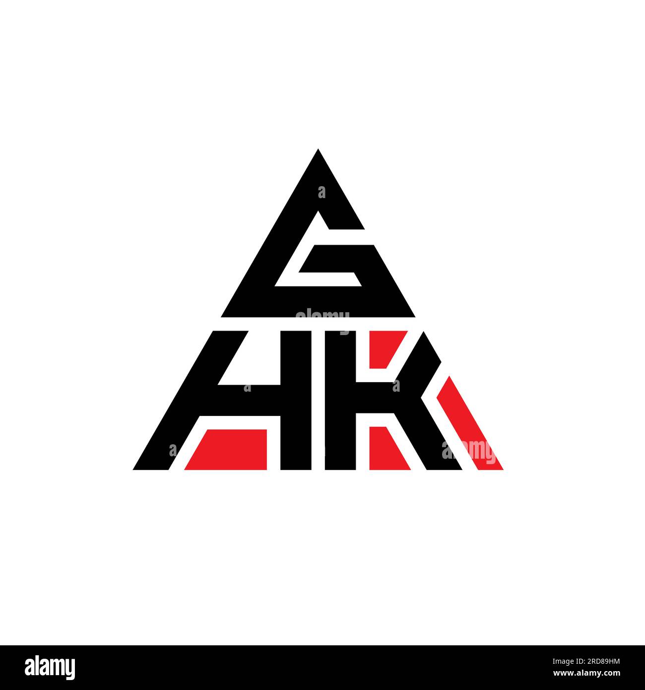 GHK triangle letter logo design with triangle shape. GHK triangle logo ...