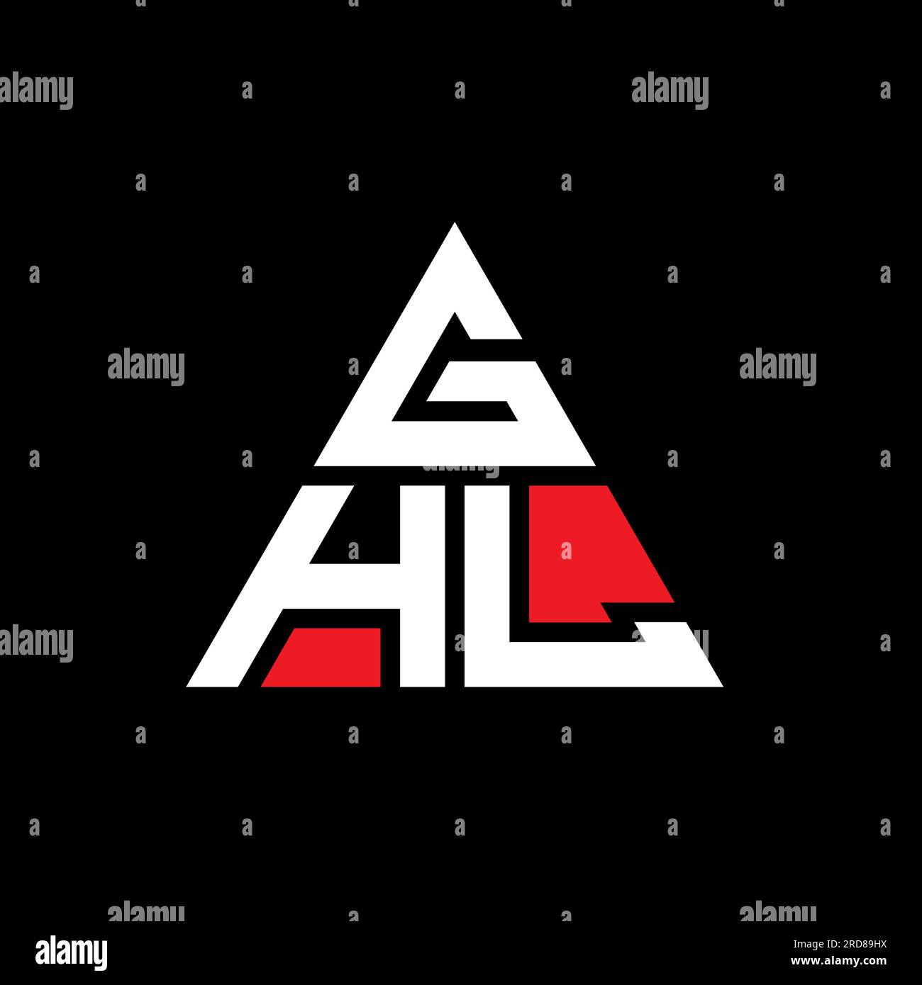 GHL triangle letter logo design with triangle shape. GHL triangle logo ...