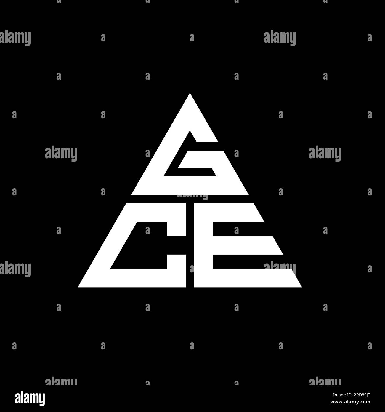 GCE triangle letter logo design with triangle shape. GCE triangle logo ...