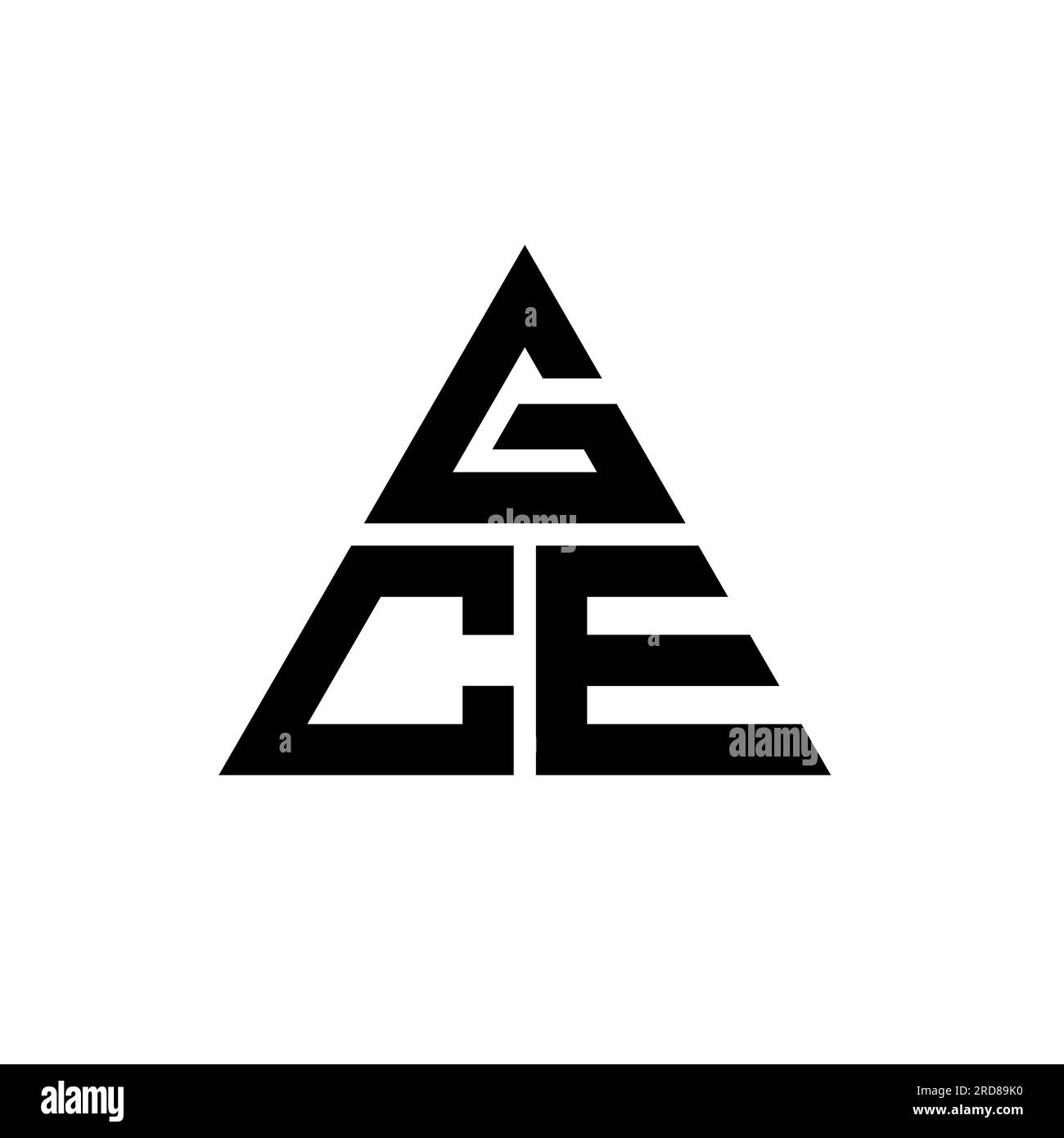 GCE triangle letter logo design with triangle shape. GCE triangle logo ...