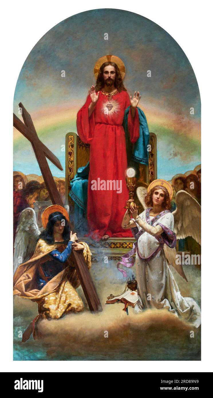 Sacro Cuore di Gesù - olio su tela - pittore bergamasco della prima ...