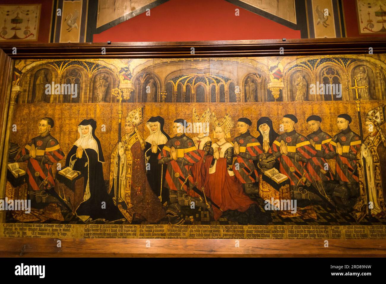 Painting on a wood panel, Cluny Museum - National Museum of the Middle Ages, Paris, France Stock ...