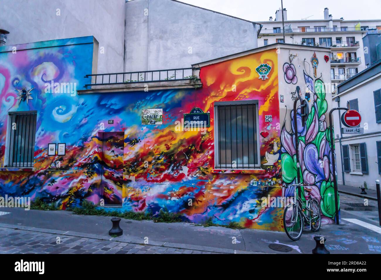 Street art in the popular 13th arrondissement, Paris, France Stock ...