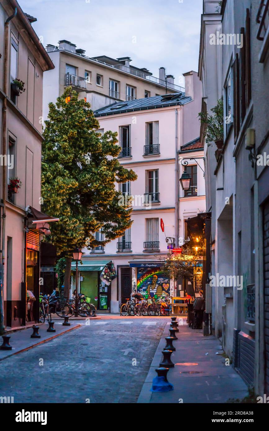 Atmospheric street in the popular 13th arrondissement, Paris, France ...