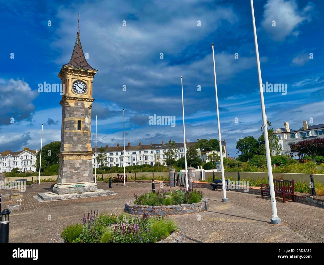 Exmouth clock tower in Devon Stock Photo - Alamy