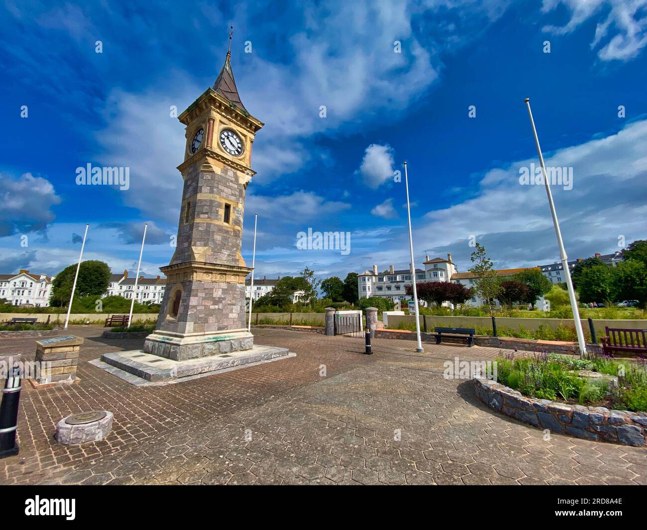 Exmouth clock tower in Devon Stock Photo - Alamy