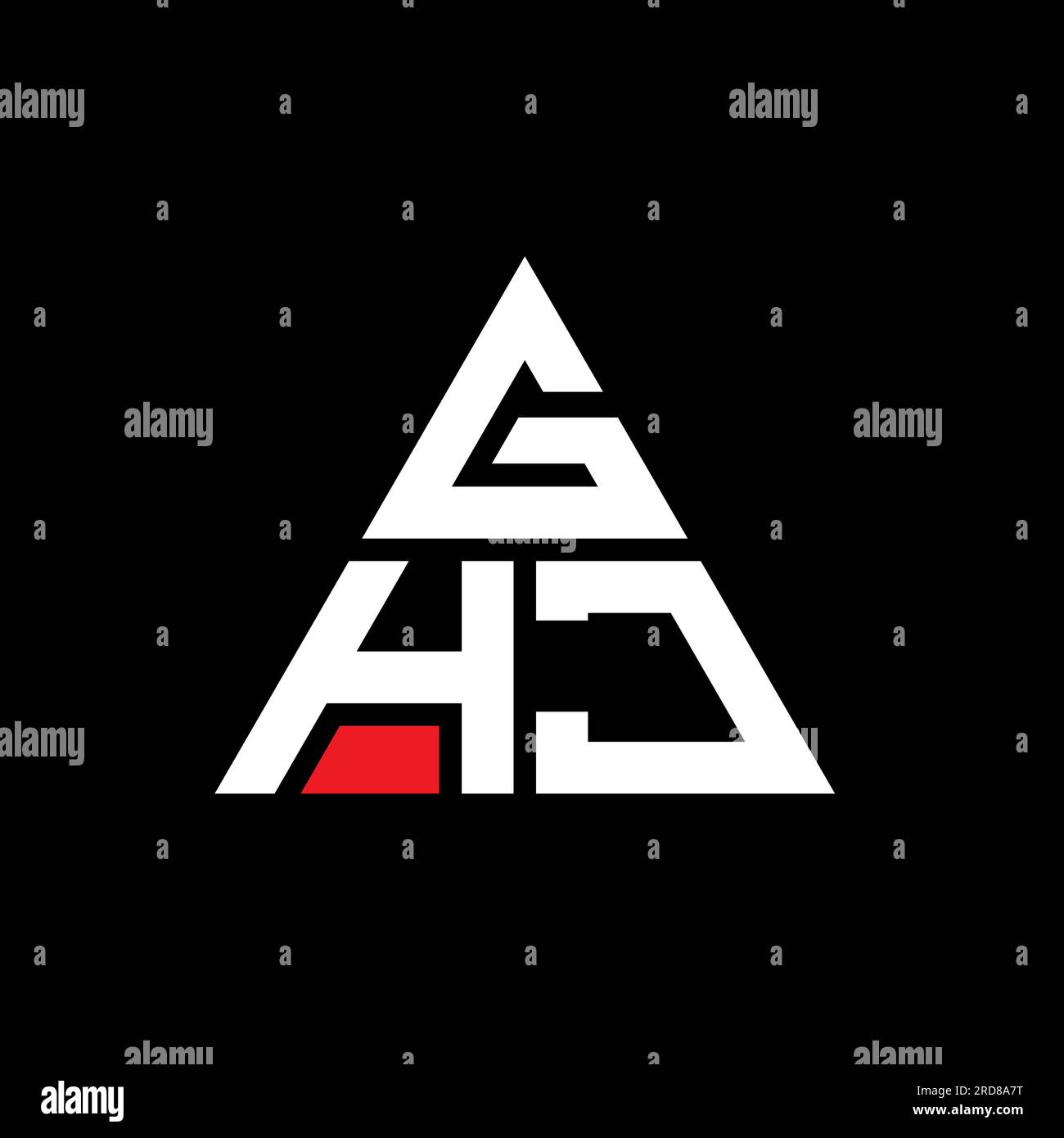 GHJ triangle letter logo design with triangle shape. GHJ triangle logo ...