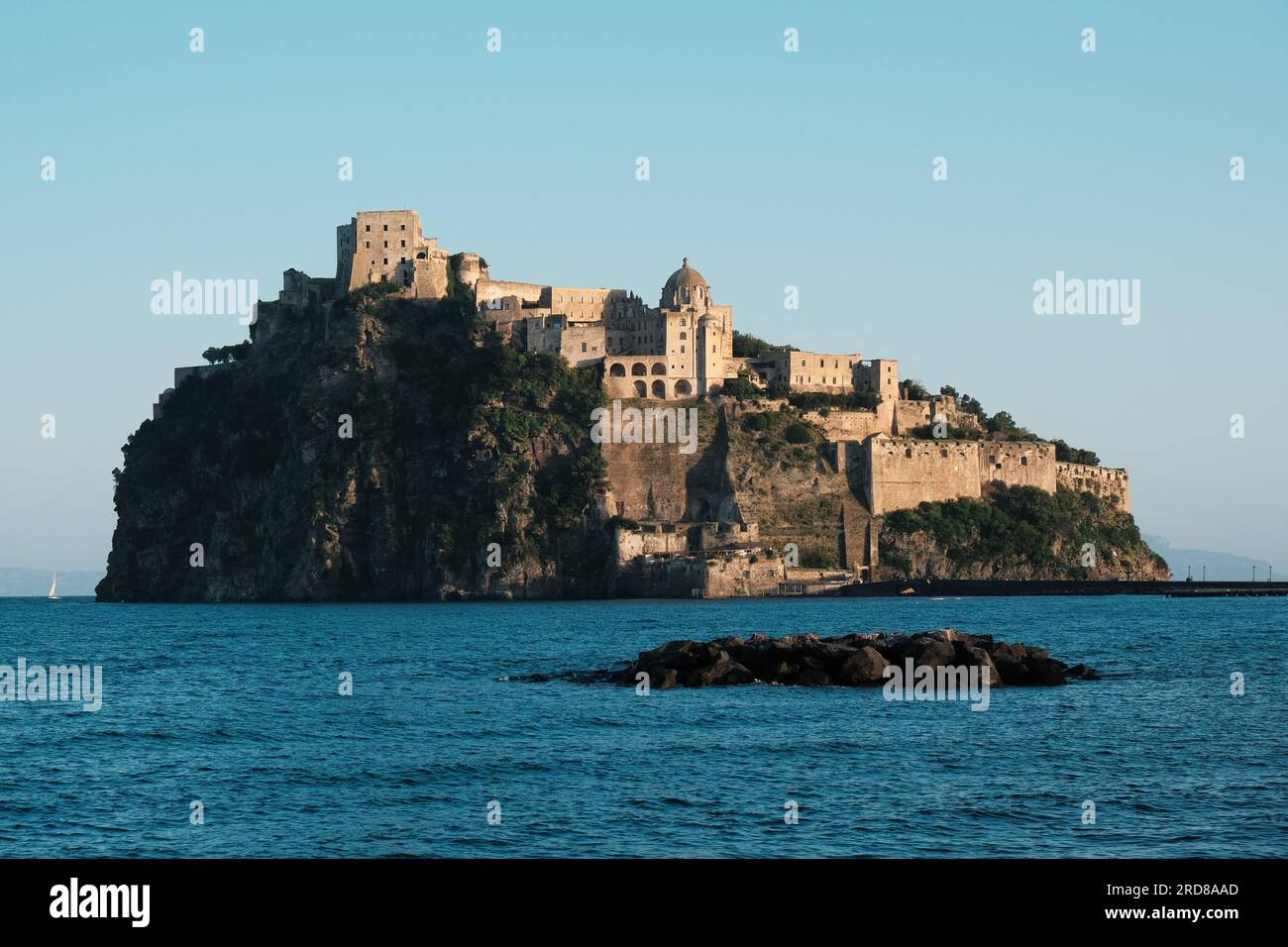 Aragonese Castle seen from Ischia Island, at the northern end of the ...