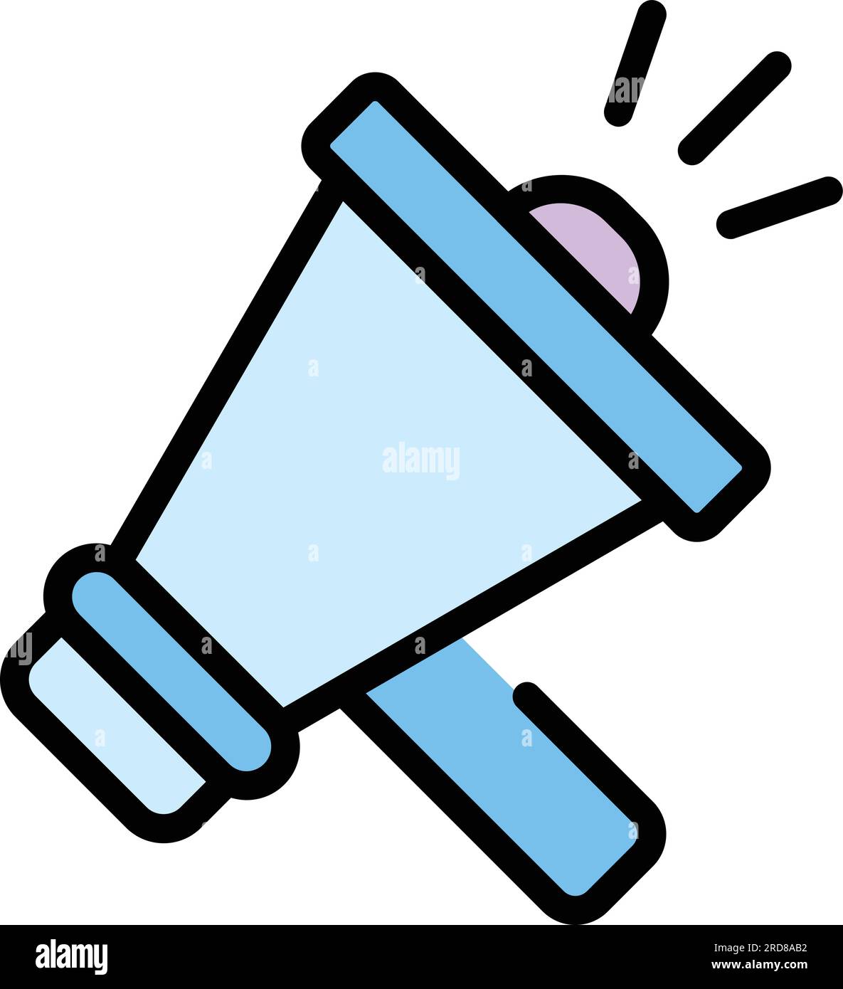 Megaphone icon outline vector. Loud bullhorn. Noise loudspeaker color ...