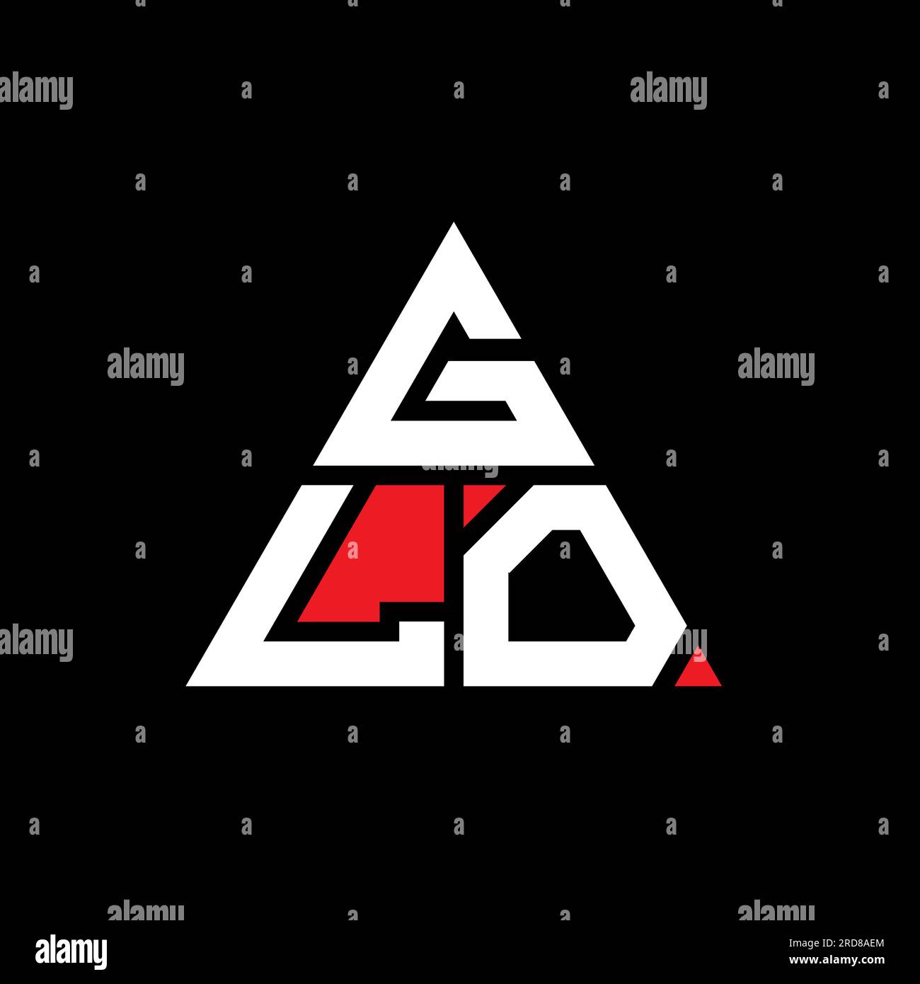 GLO triangle letter logo design with triangle shape. GLO triangle logo ...