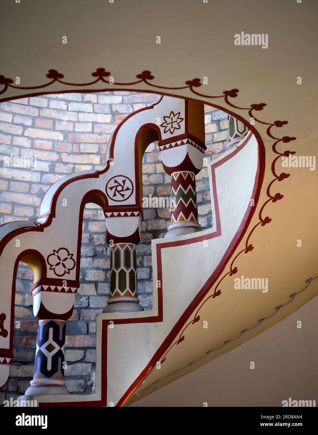 One of the most striking features of the castle is the spiral staircase ...