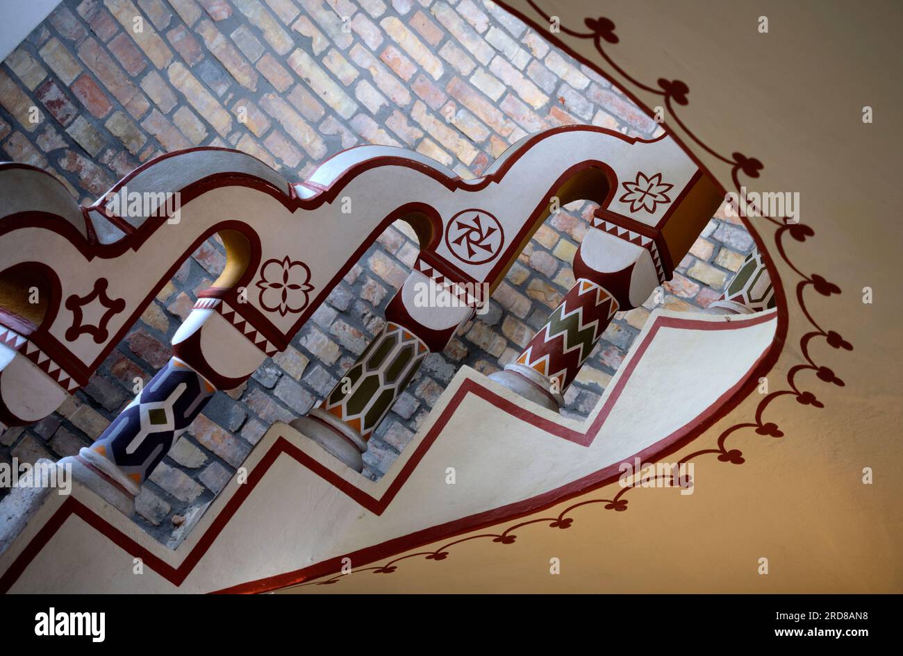 One of the most striking features of the castle is the spiral staircase ...