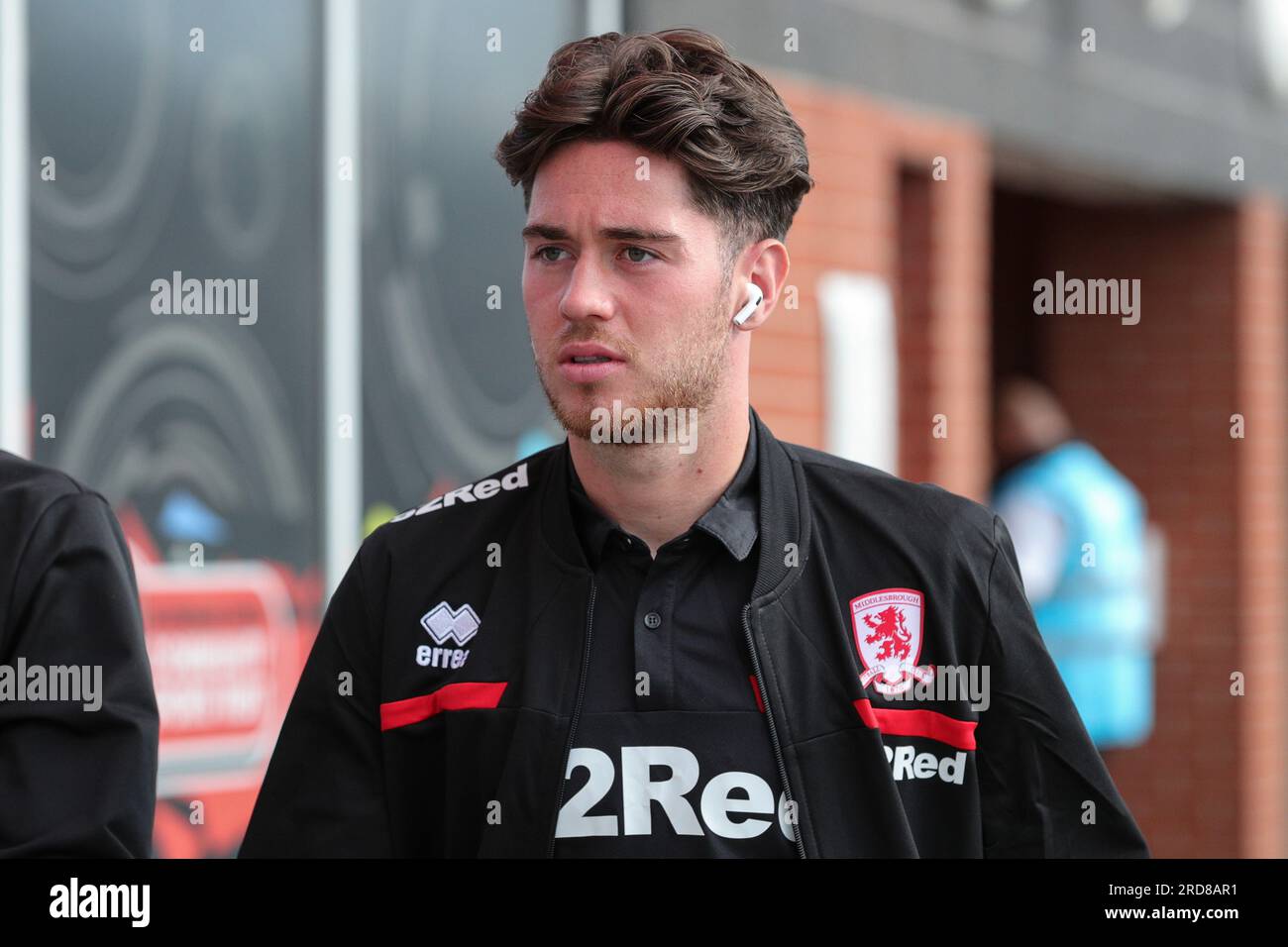 Hayden Hackney #7 of Middlesbrough arrives at AESSEAL New York Stadium ...