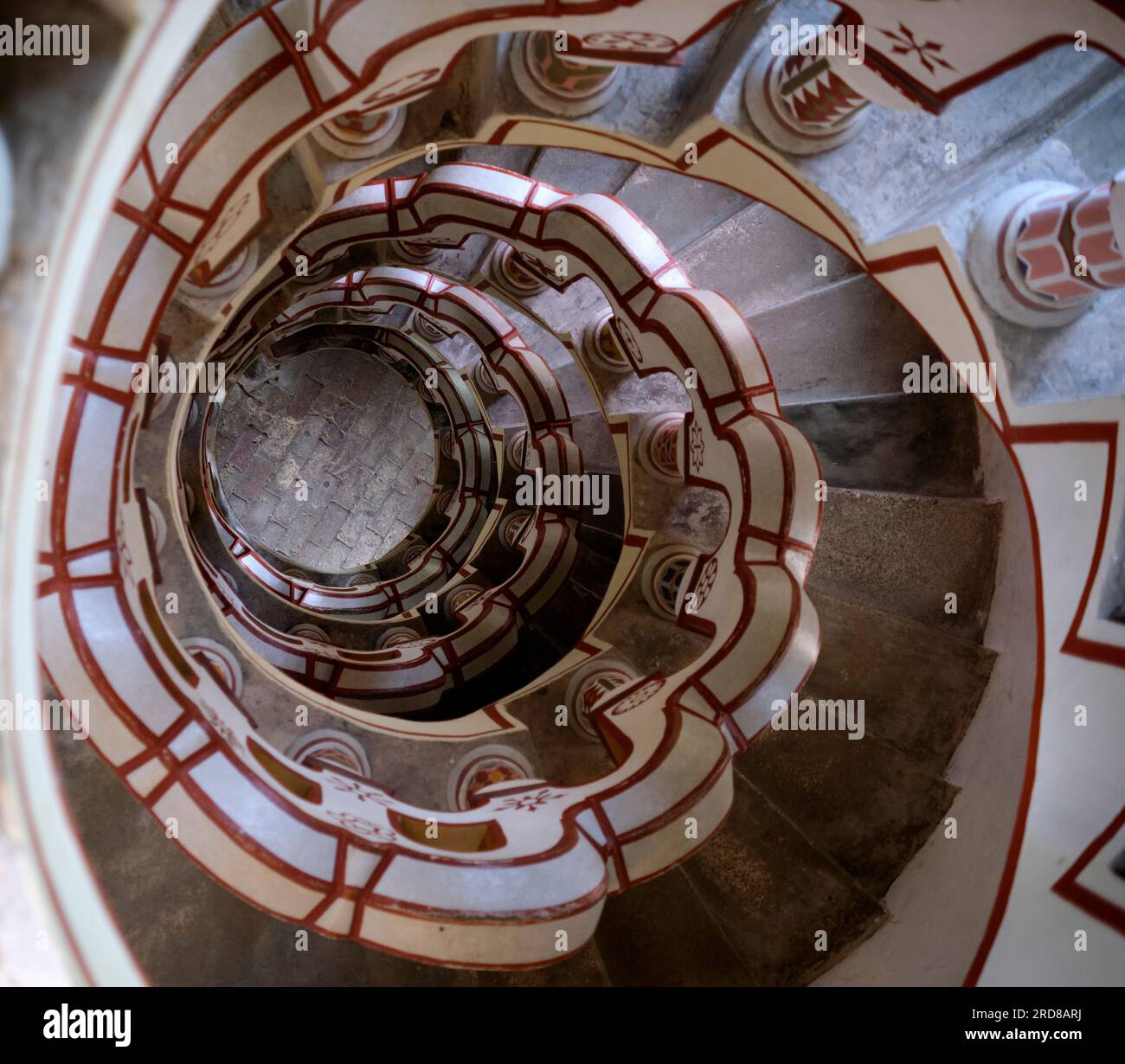 One of the most striking features of the castle is the spiral staircase ...