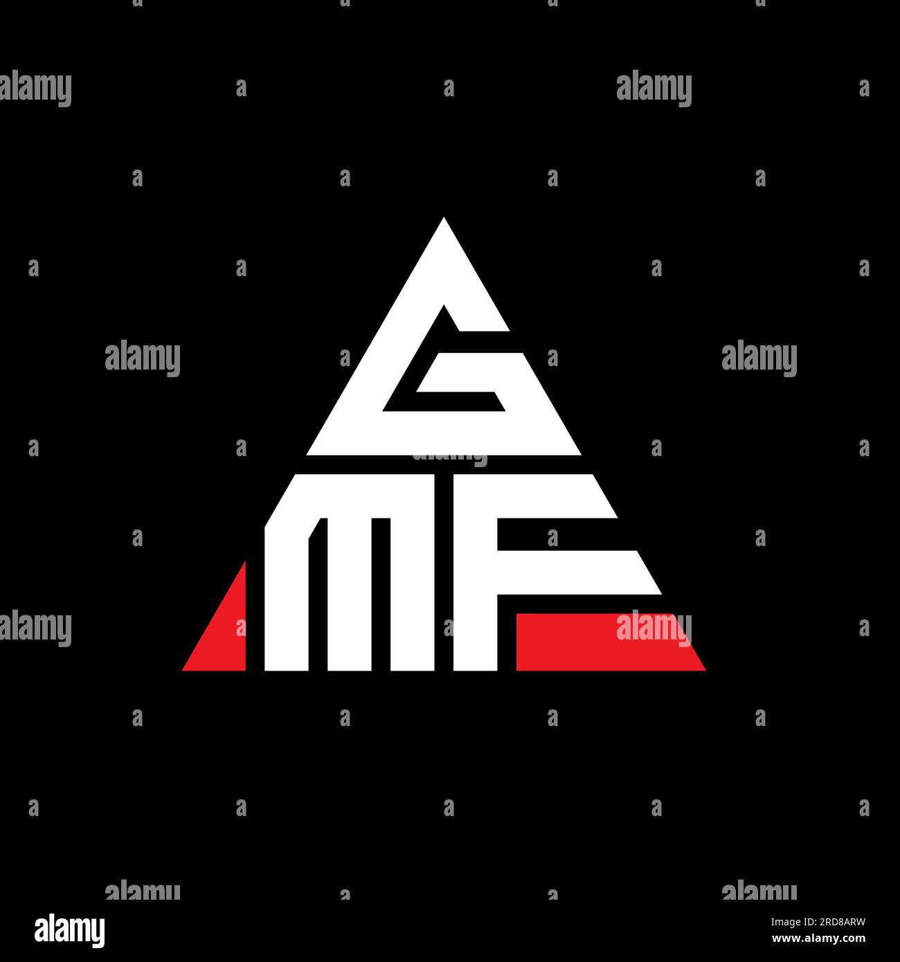 GMF triangle letter logo design with triangle shape. GMF triangle logo ...