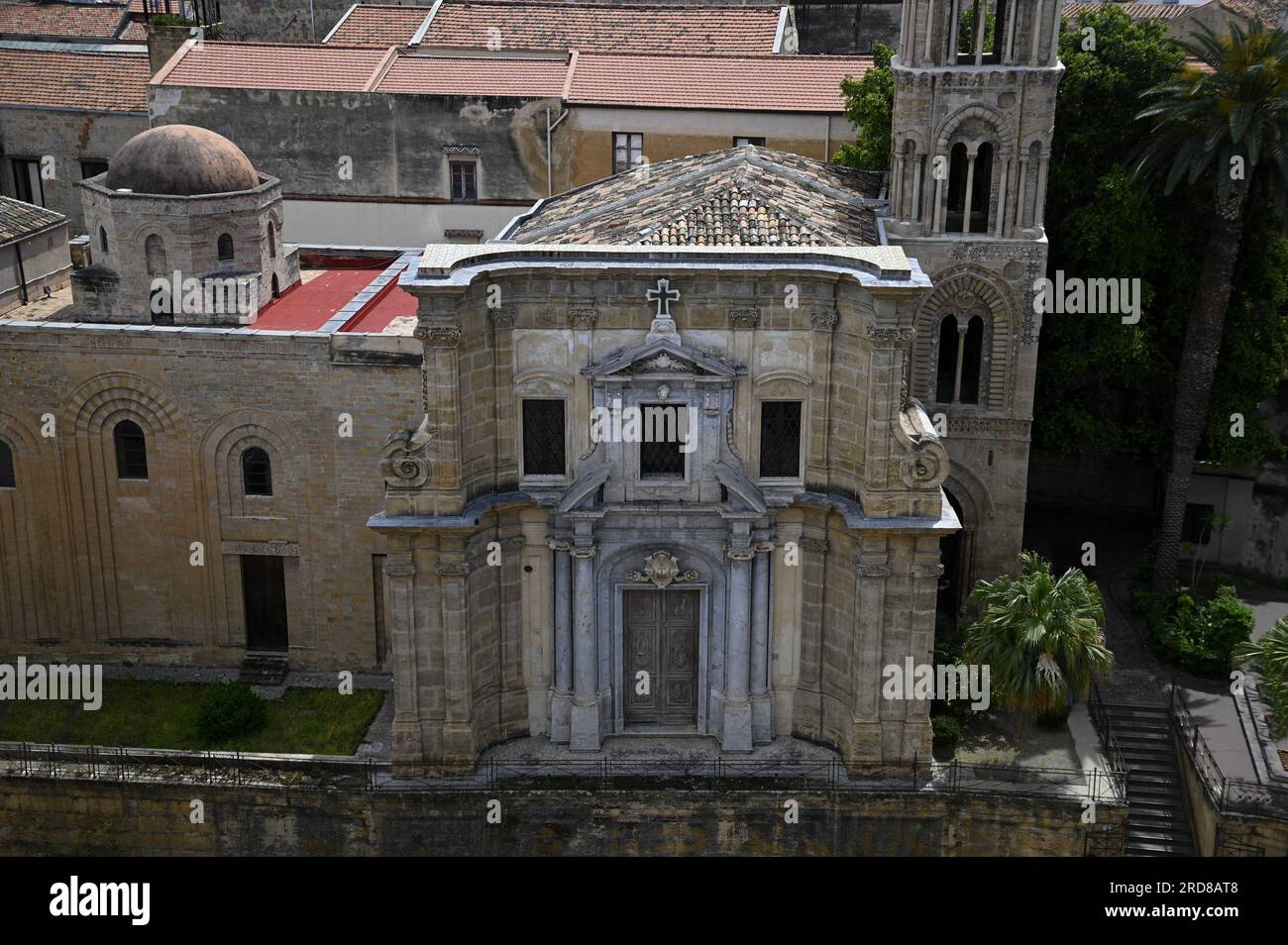 Landscape with scenic view of the Norman Arabesque style Chiesa di ...