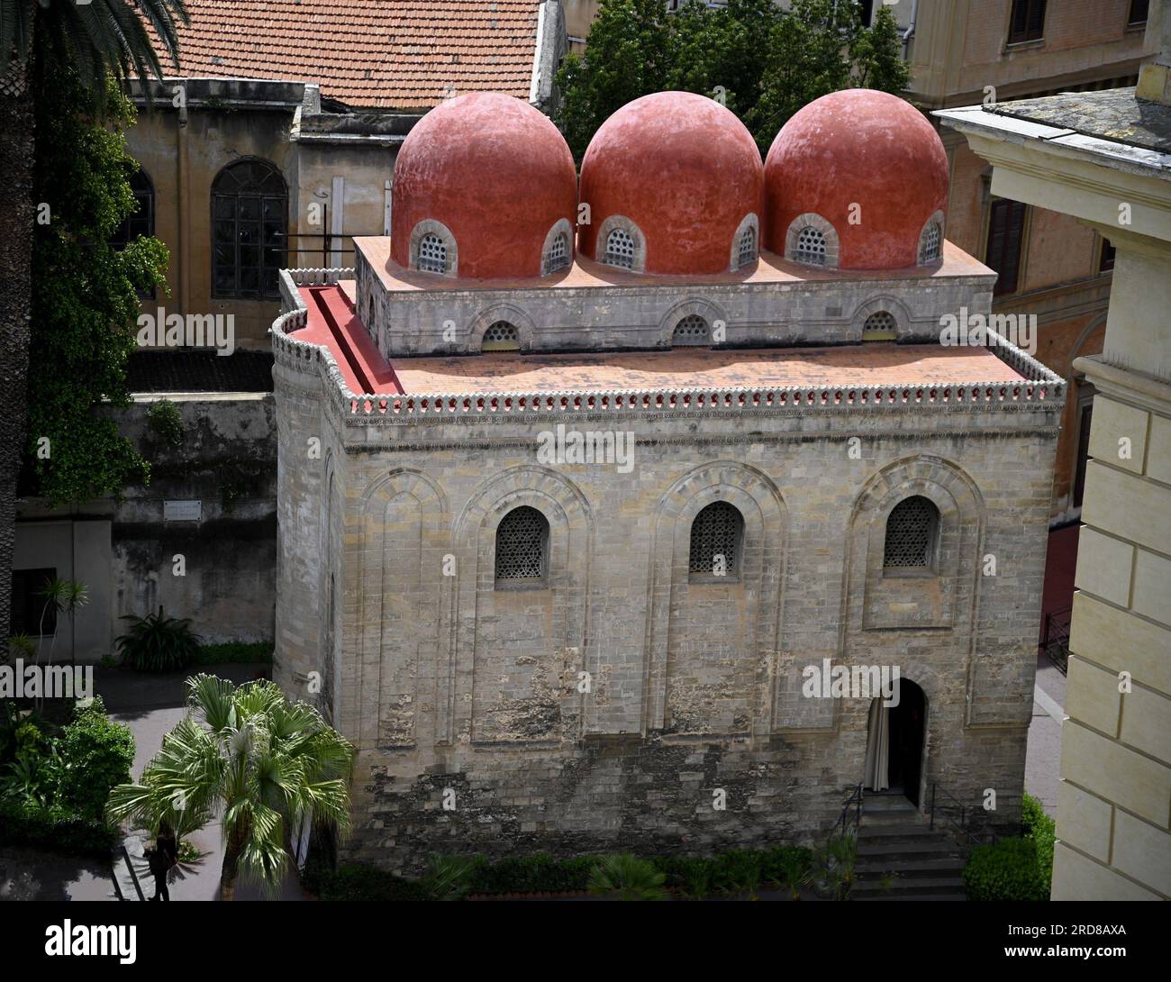 Landscape with scenic view of the Norman Arabesque style Chiesa di San ...