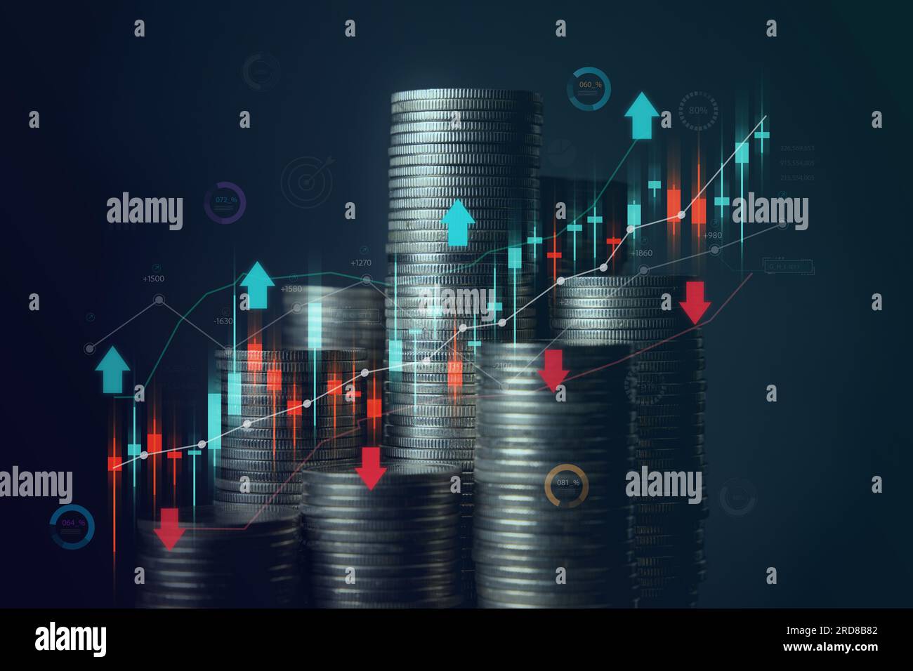 Stock graph and financial chart. Analyze stock market finance volume of ...
