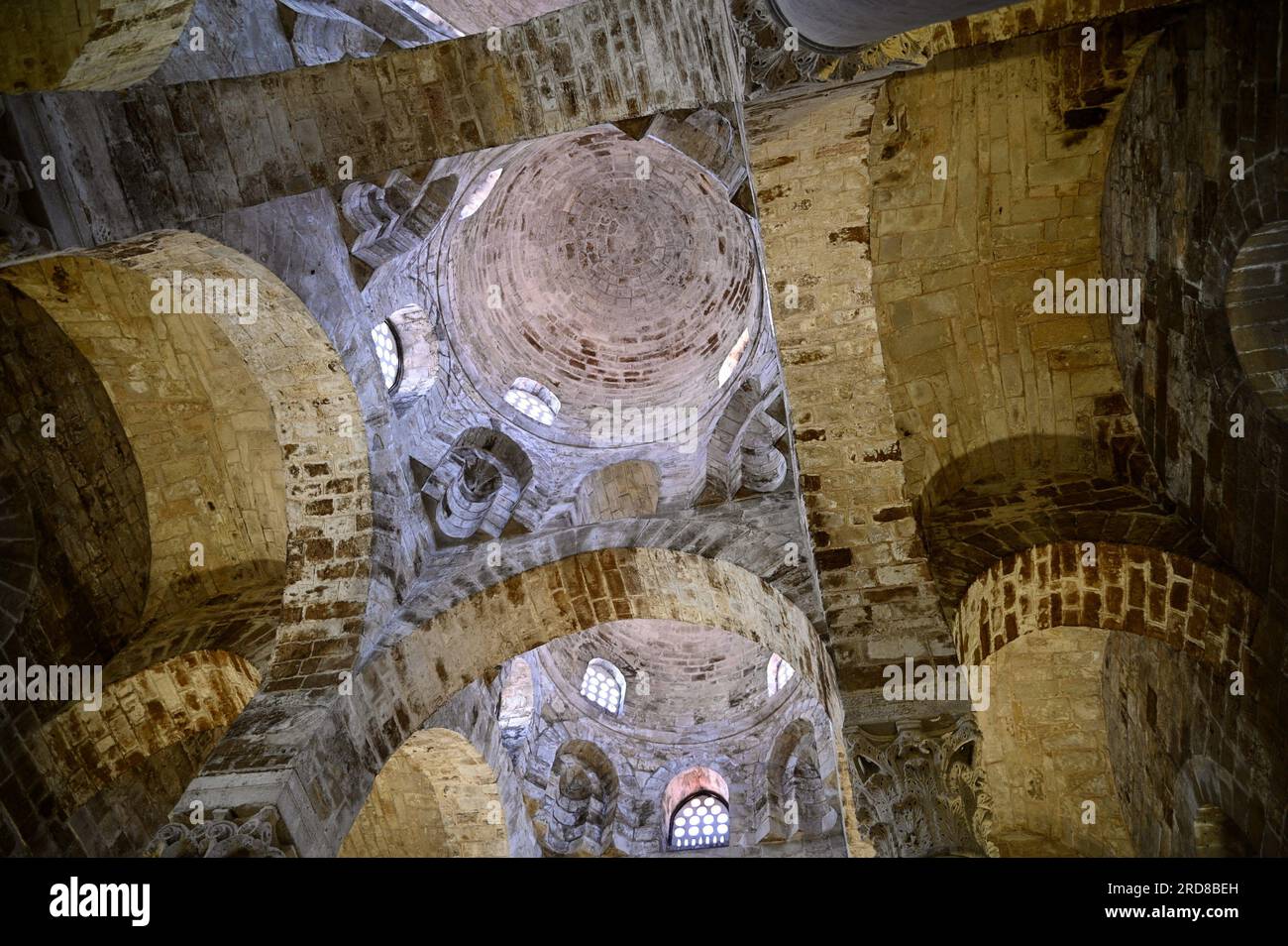 Scenic interior view of the Romanesque style San Cataldo with spolia ...
