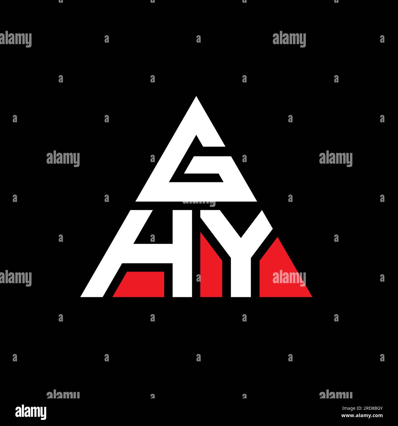 GHY triangle letter logo design with triangle shape. GHY triangle logo ...