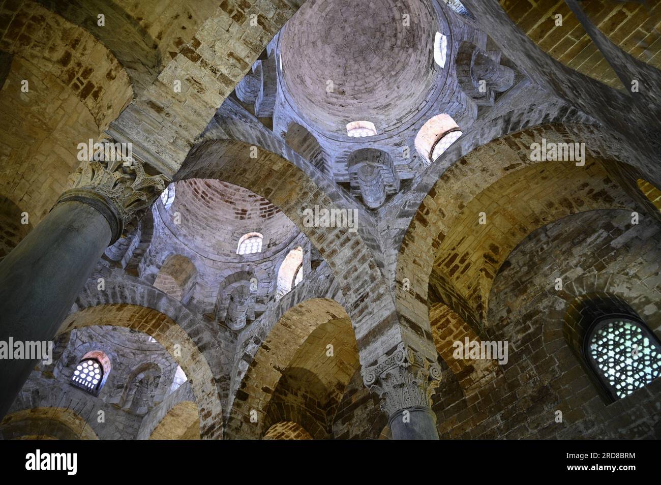 Scenic interior view of the Romanesque style San Cataldo with spolia ...