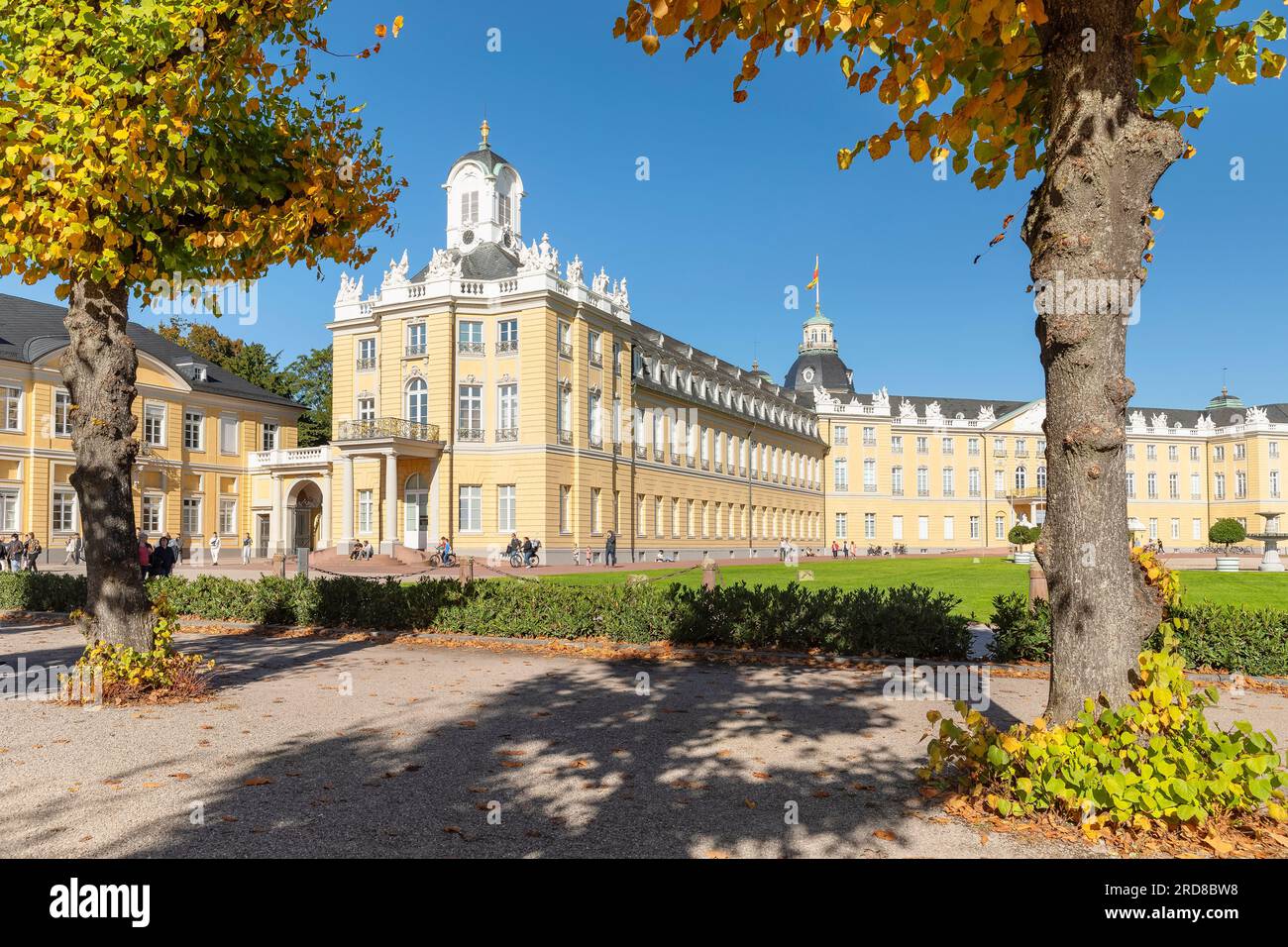 Karlsruhe Palace with Palace Square, Karlsruhe, Baden-Wurttemberg ...