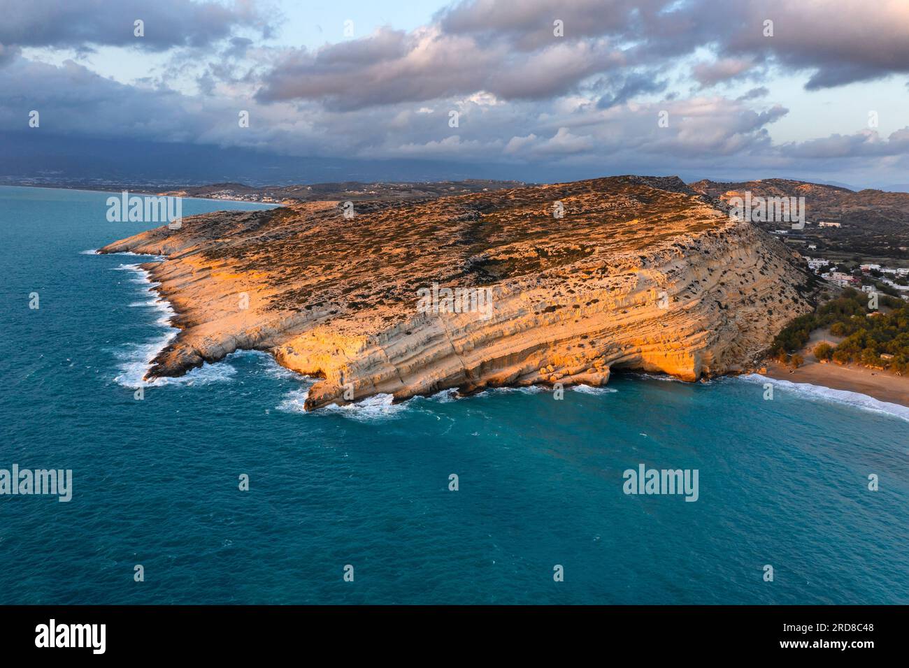 Bay and beach of Matala, Iraklion, Crete, Greek Islands, Greece, Europe ...