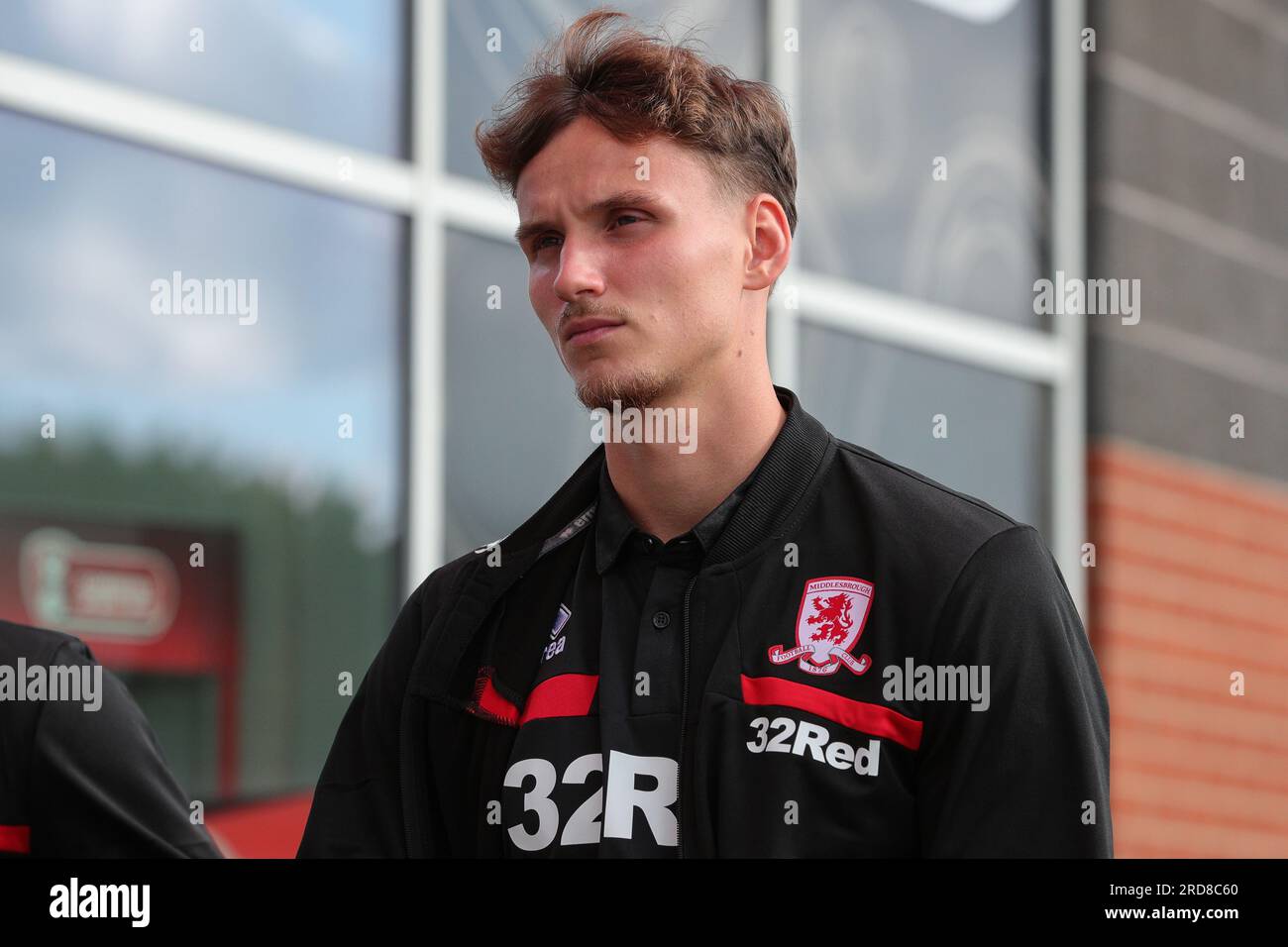 Rav van den Berg of Middlesbrough arrives at AESSEAL New York Stadium ...