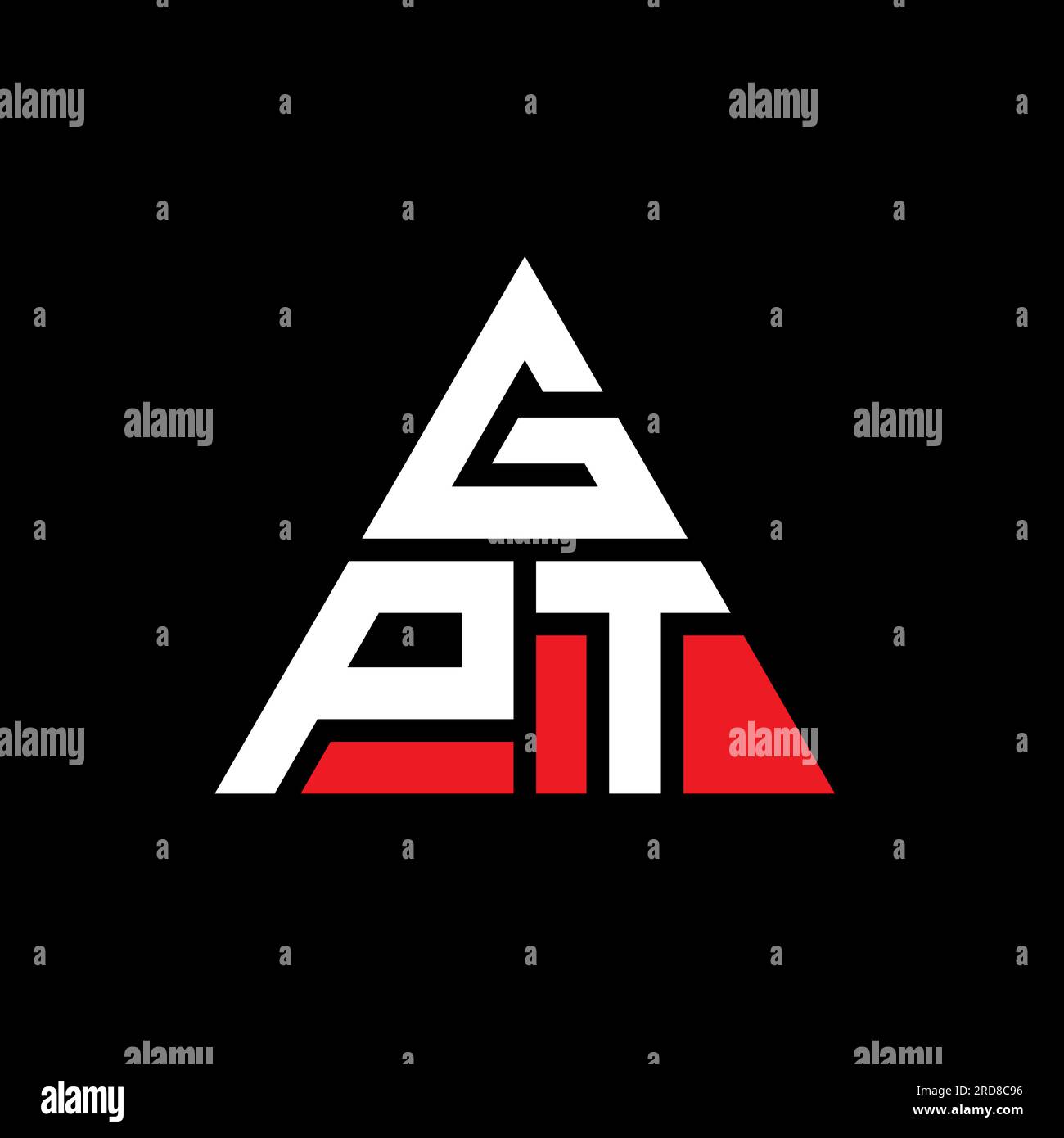 GPT triangle letter logo design with triangle shape. GPT triangle logo design monogram. GPT ...
