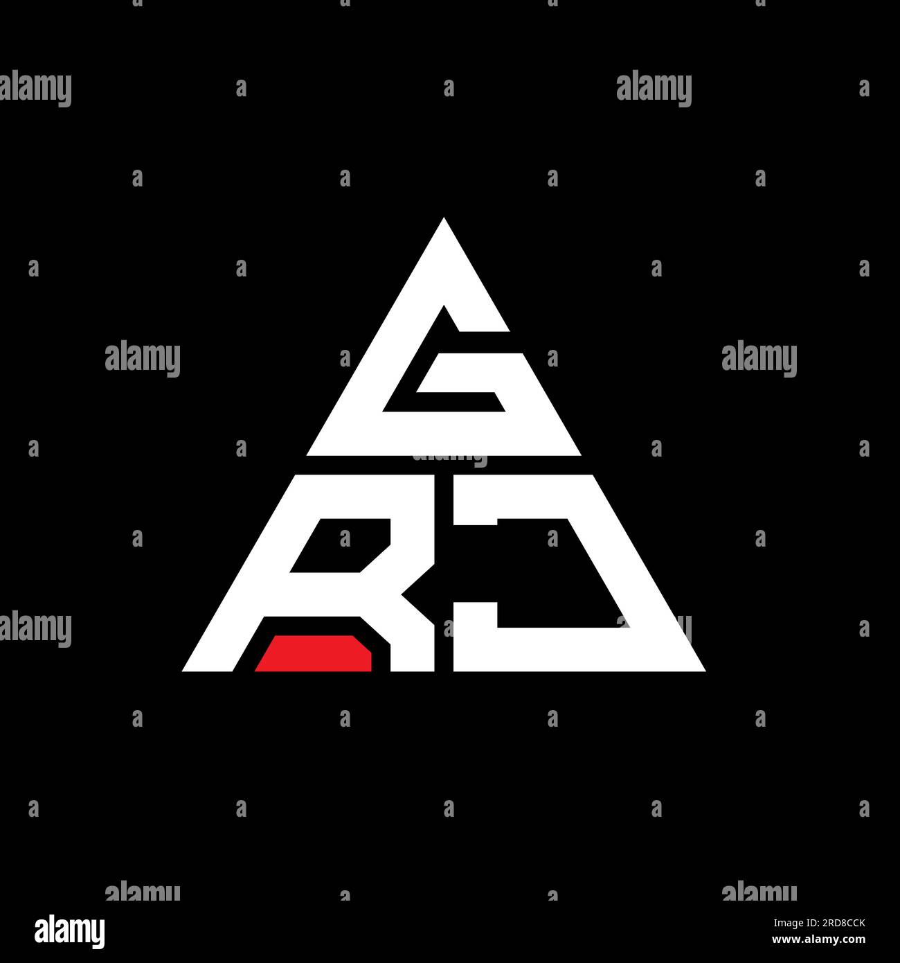 GRJ triangle letter logo design with triangle shape. GRJ triangle logo ...
