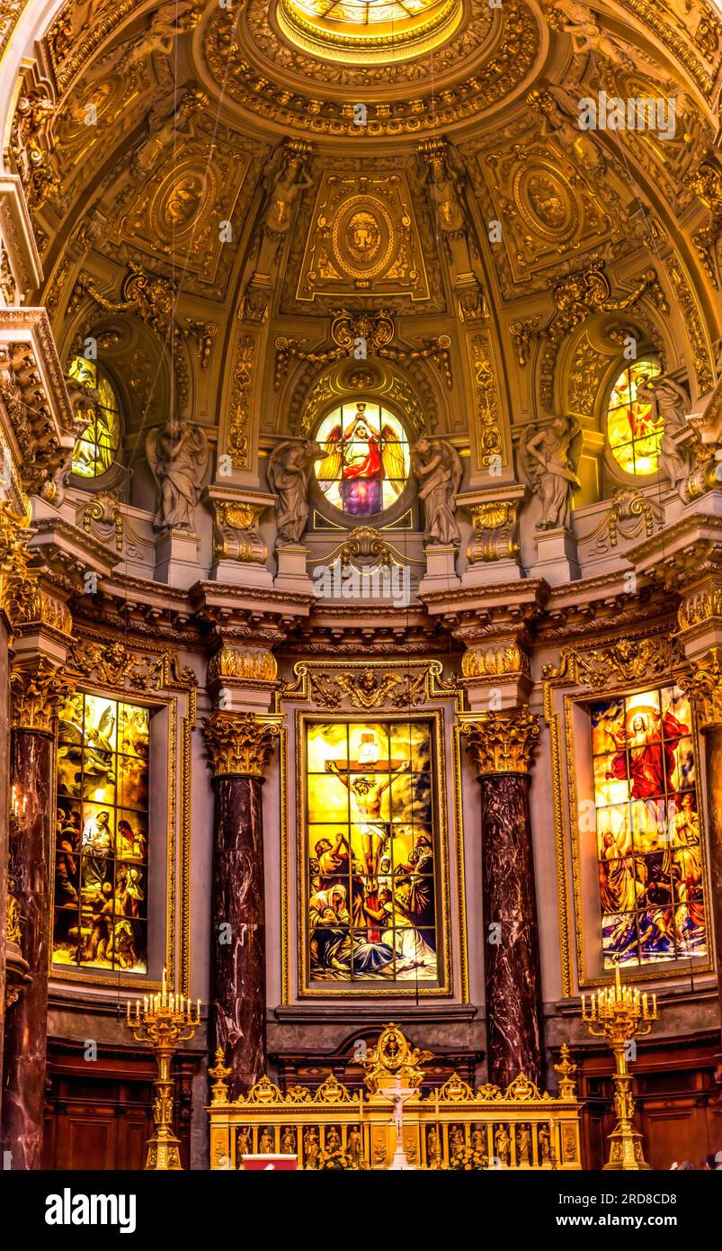 Altar Stained Glass Berlin Cathedral Berliner Dom Berlin Germany ...