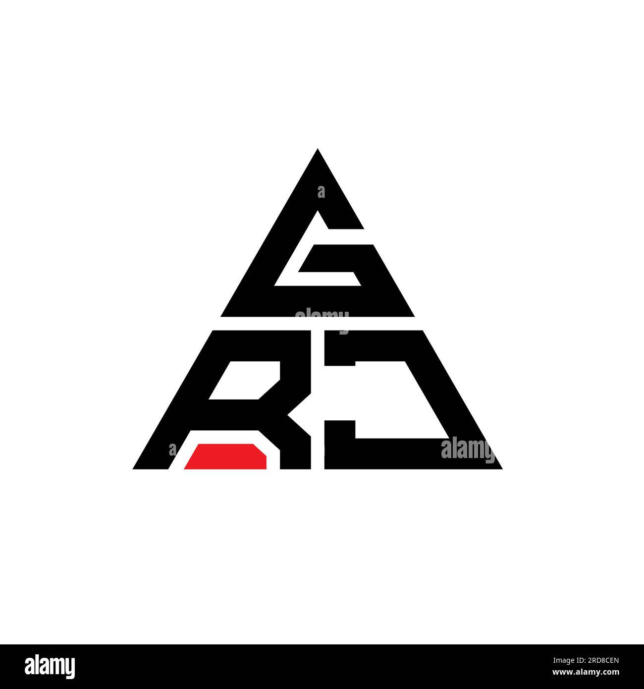 GRJ triangle letter logo design with triangle shape. GRJ triangle logo ...