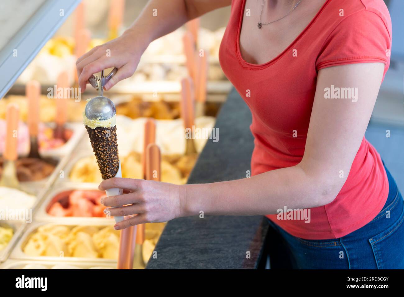 Woman freezer ice cream hi-res stock photography and images - Alamy