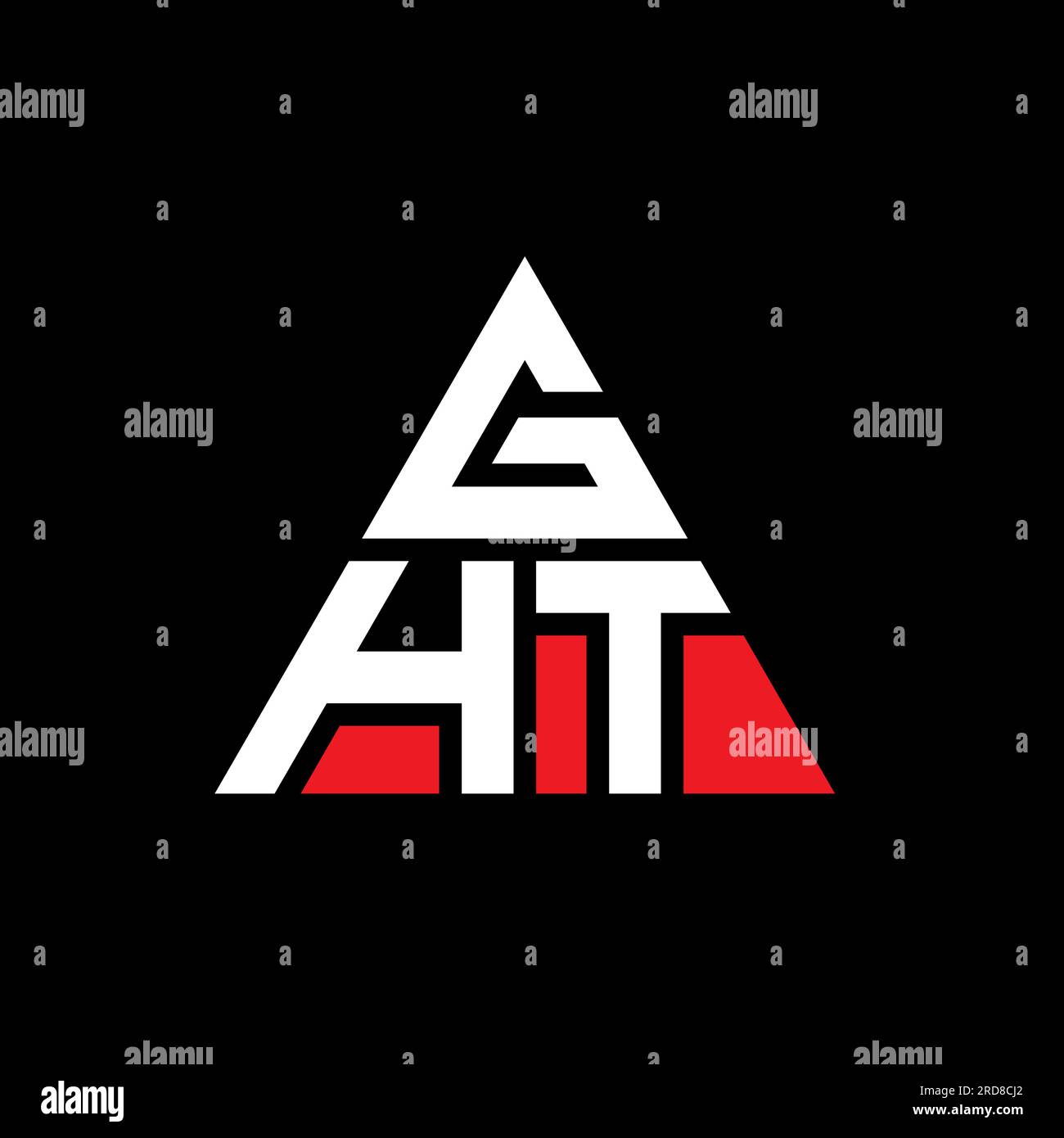 GHT triangle letter logo design with triangle shape. GHT triangle logo ...