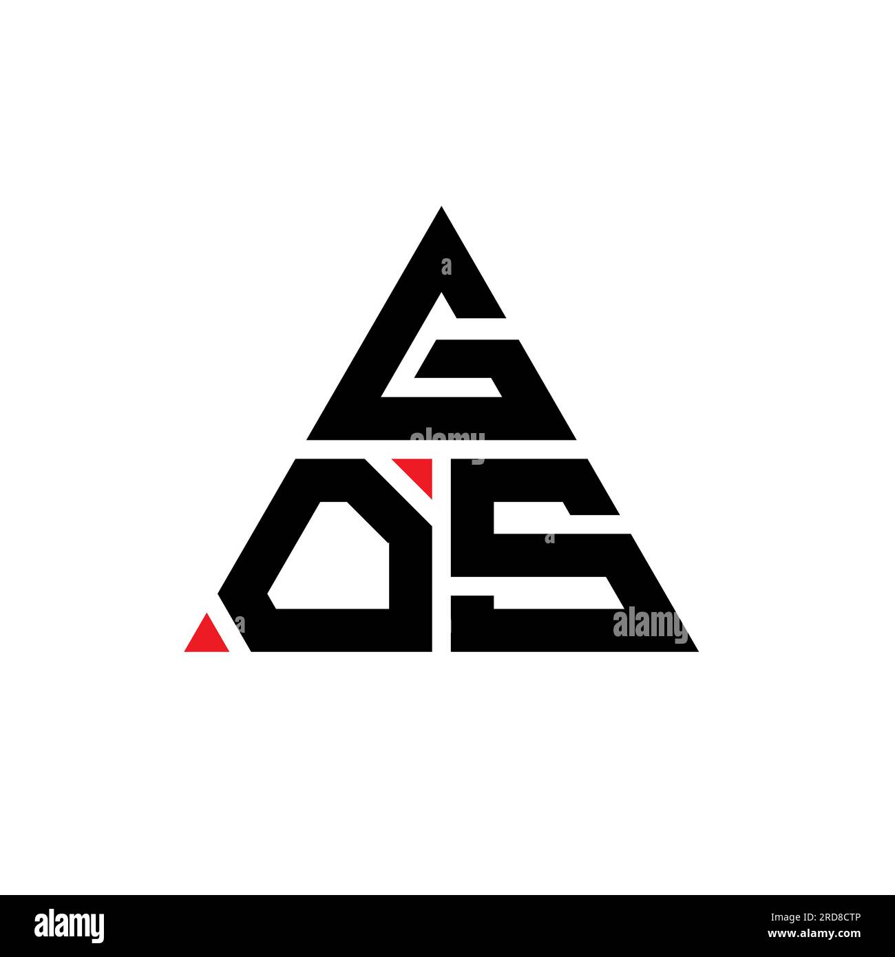 GOS triangle letter logo design with triangle shape. GOS triangle logo ...