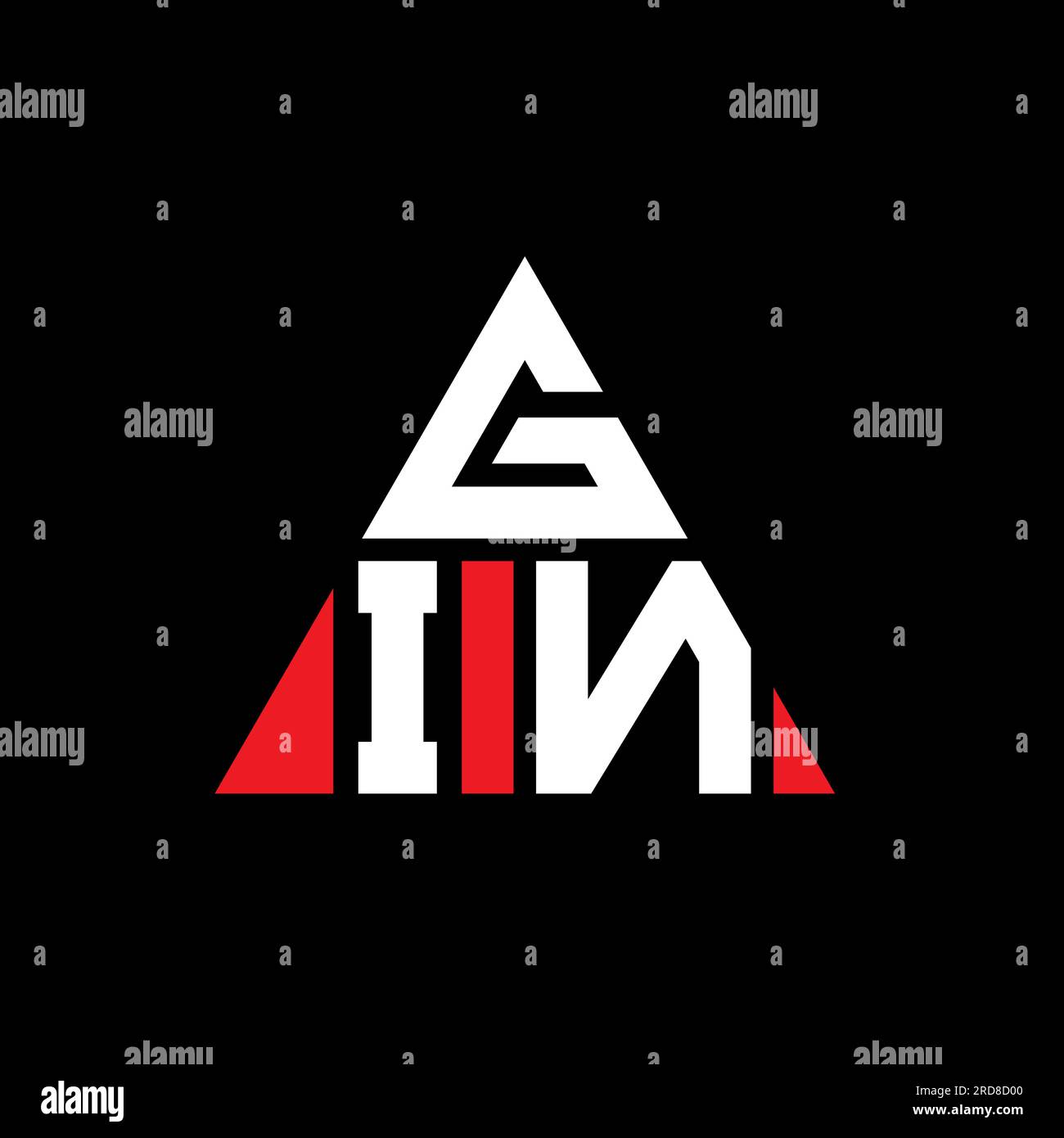 GIN triangle letter logo design with triangle shape. GIN triangle logo ...