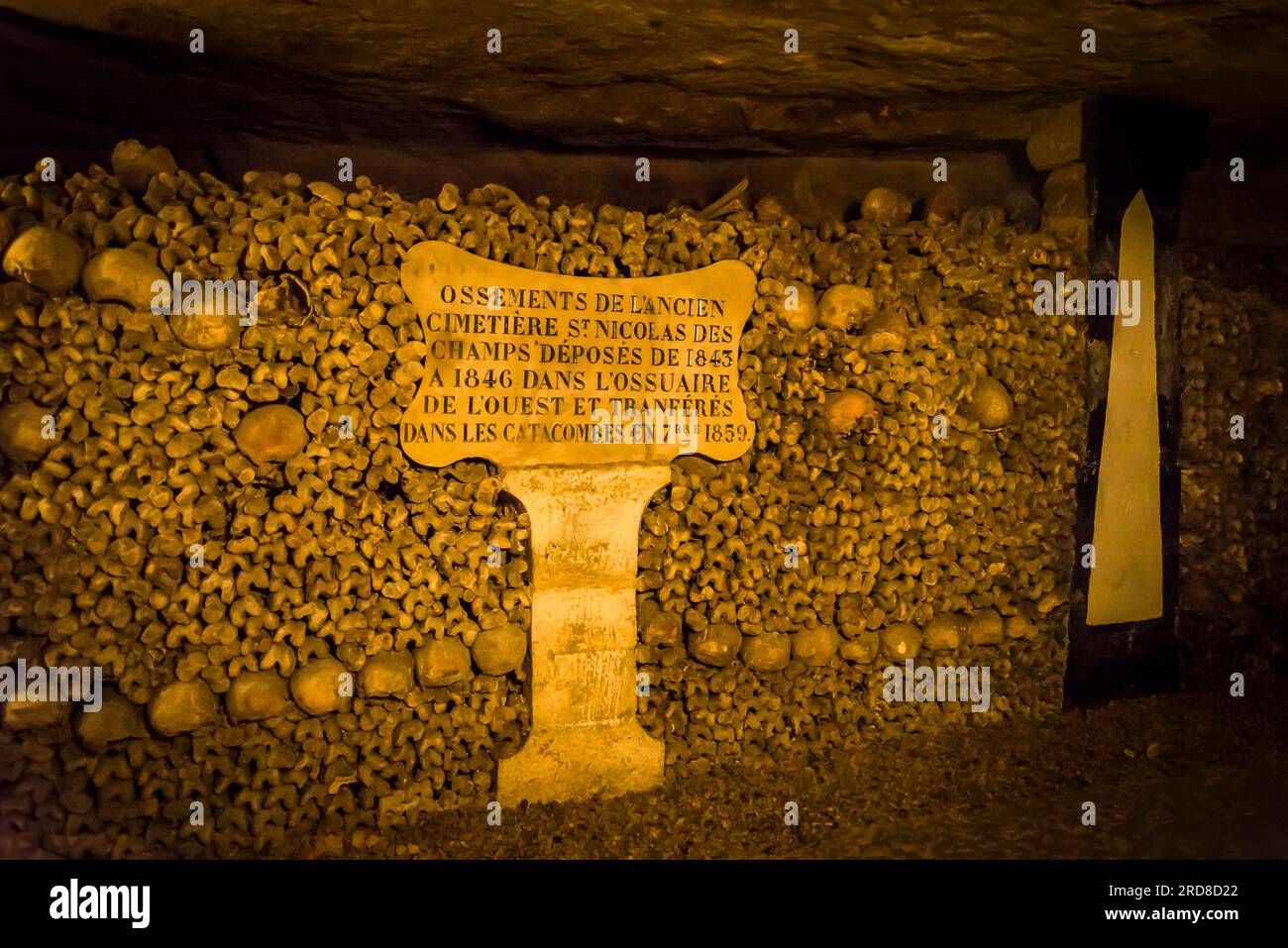 Catacombs of Paris, underground ossuaries which hold the remains of ...