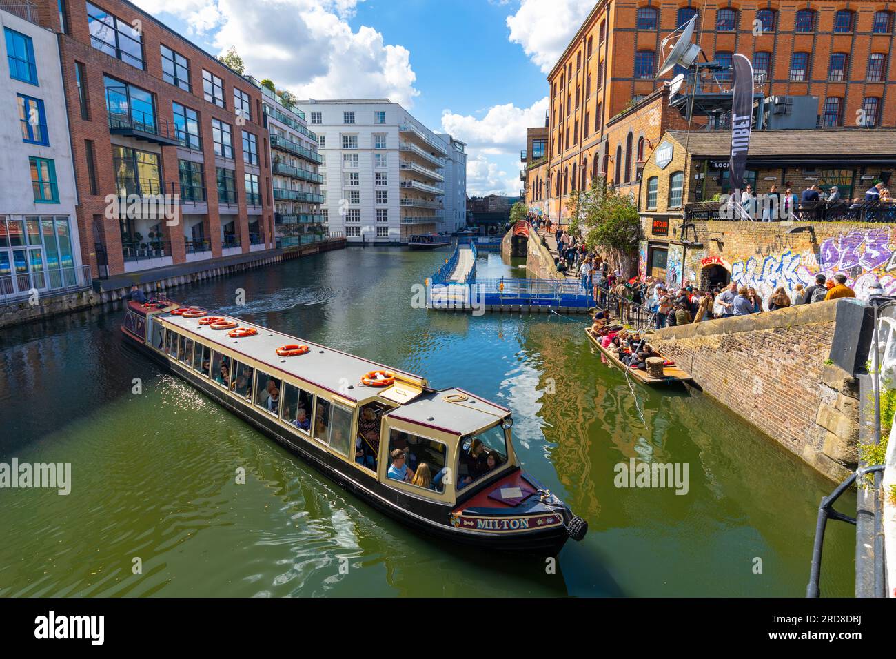 Camden Lock Area, canal boat, Regent's Canal, London, England, United ...