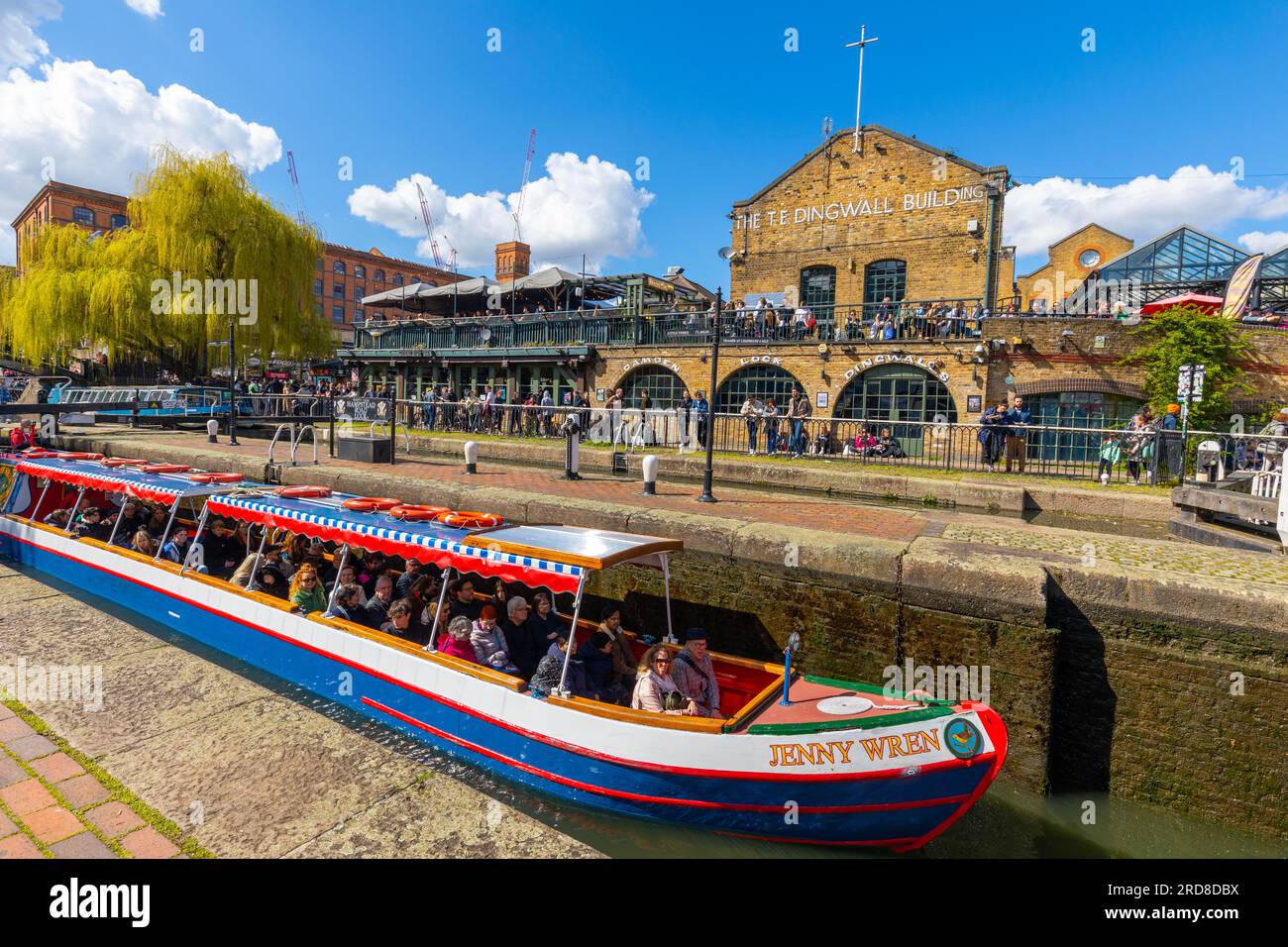 Camden Lock Area, canal boat, Regent's Canal, London, England, United ...