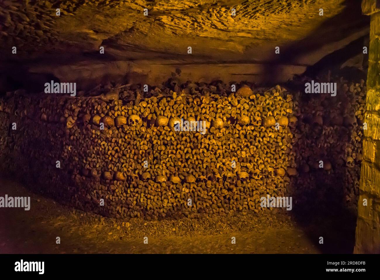 Catacombs of Paris, underground ossuaries which hold the remains of ...