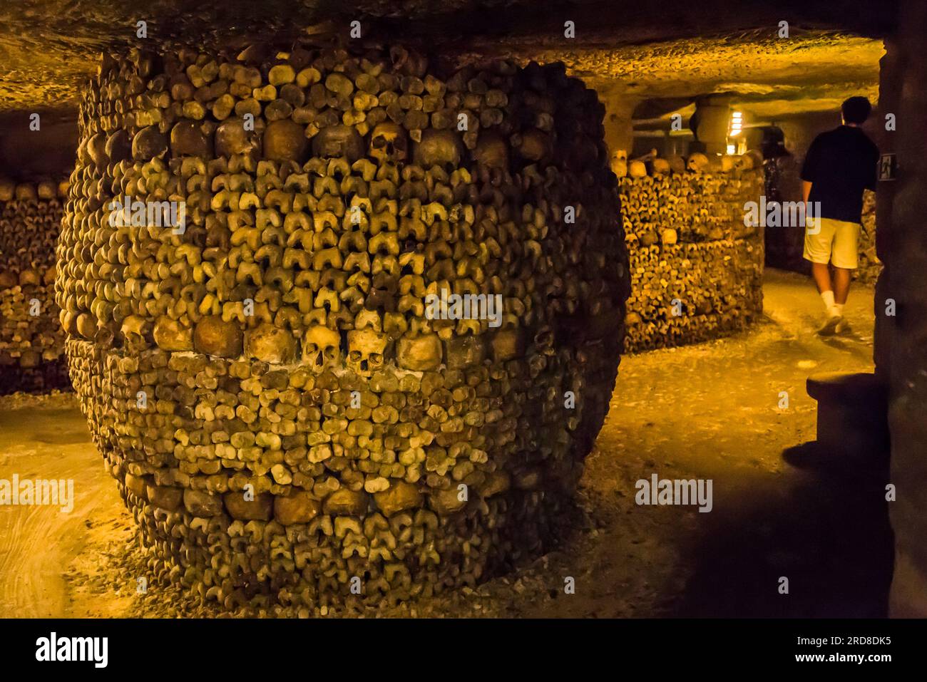 Catacombs of Paris, underground ossuaries which hold the remains of ...