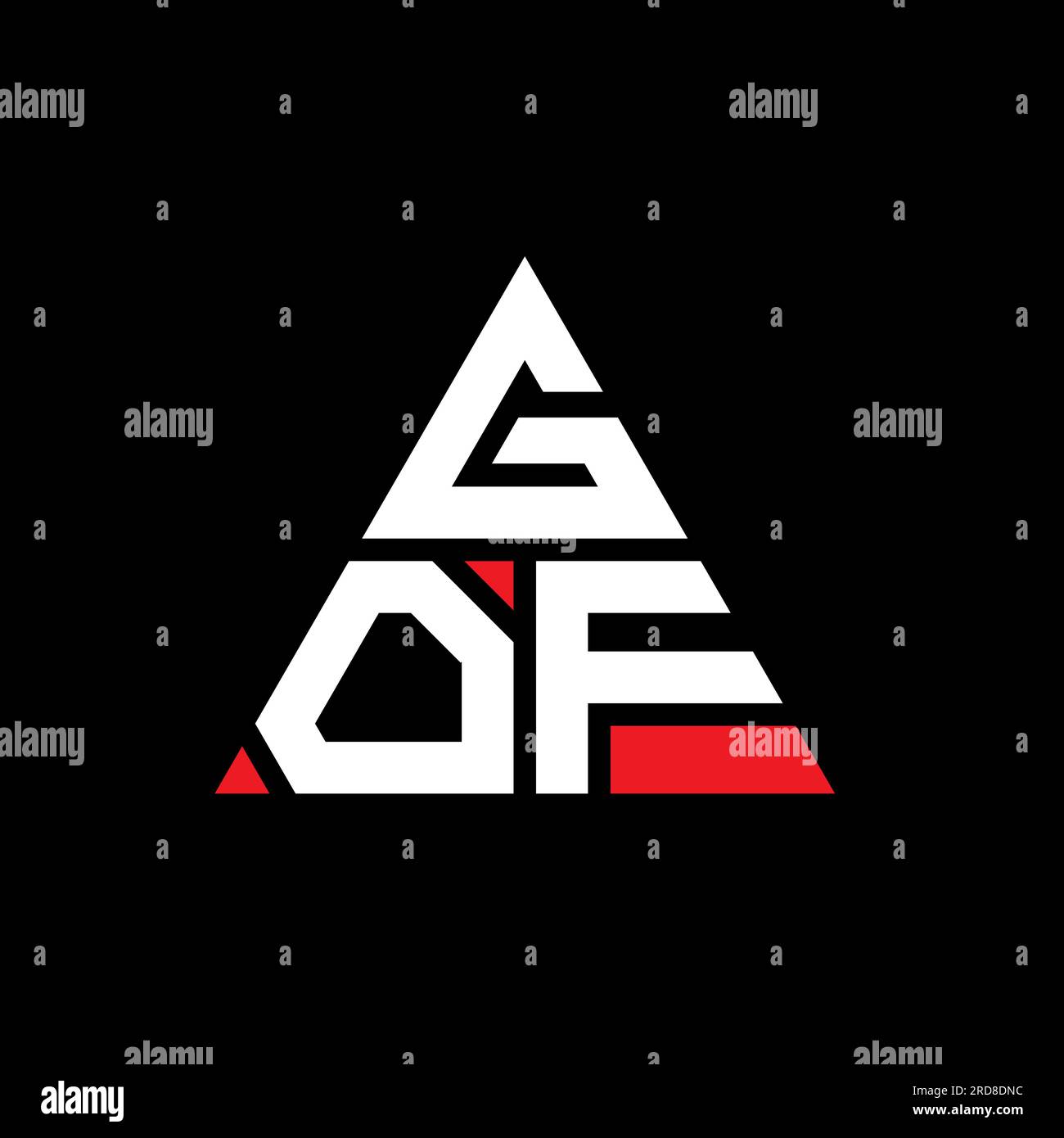 GOF triangle letter logo design with triangle shape. GOF triangle logo ...