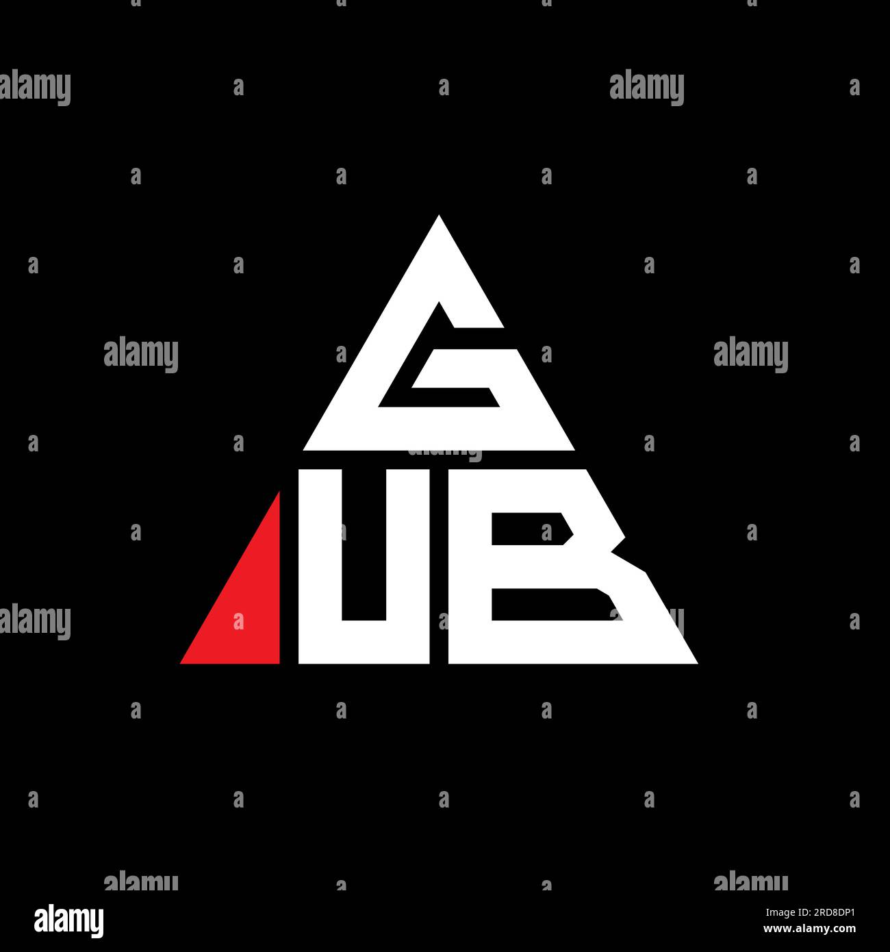 GUB triangle letter logo design with triangle shape. GUB triangle logo ...