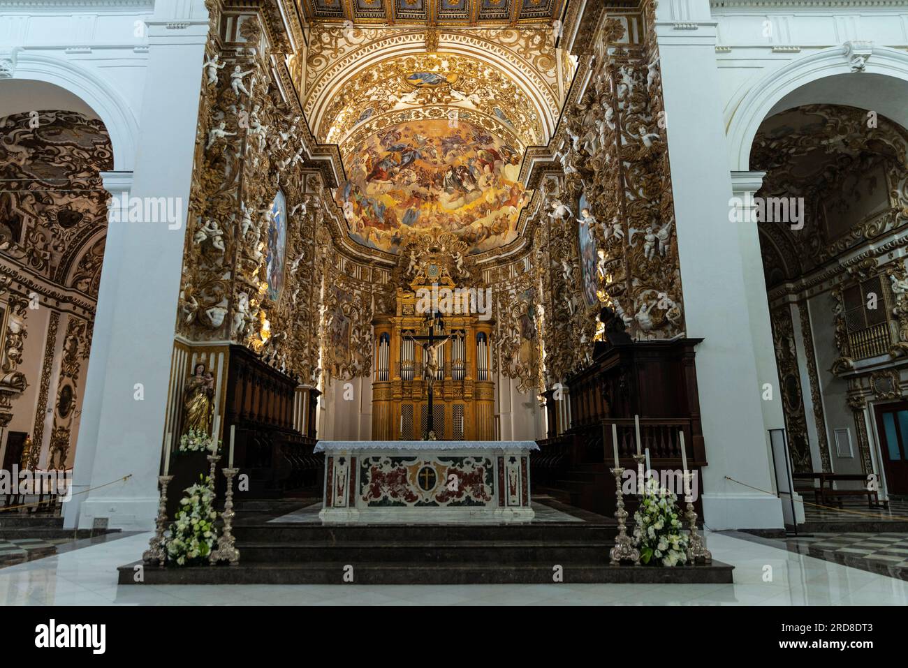Interior of the Cathedral of Saint Gerland or San Gerlando in the old ...