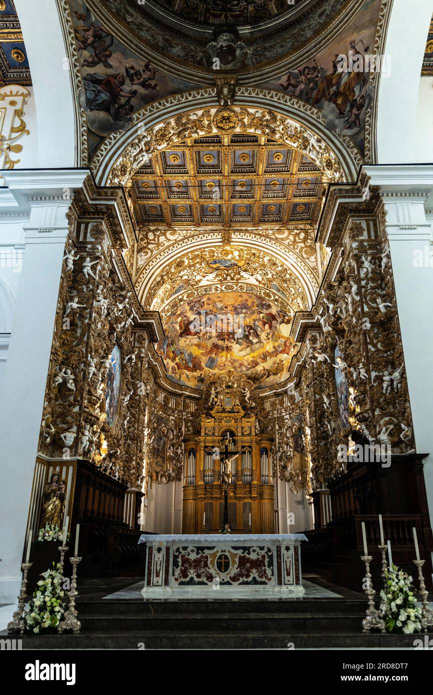 Interior of the Cathedral of Saint Gerland or San Gerlando in the old ...