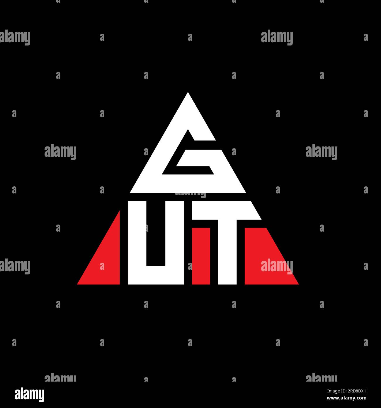 GUT triangle letter logo design with triangle shape. GUT triangle logo ...